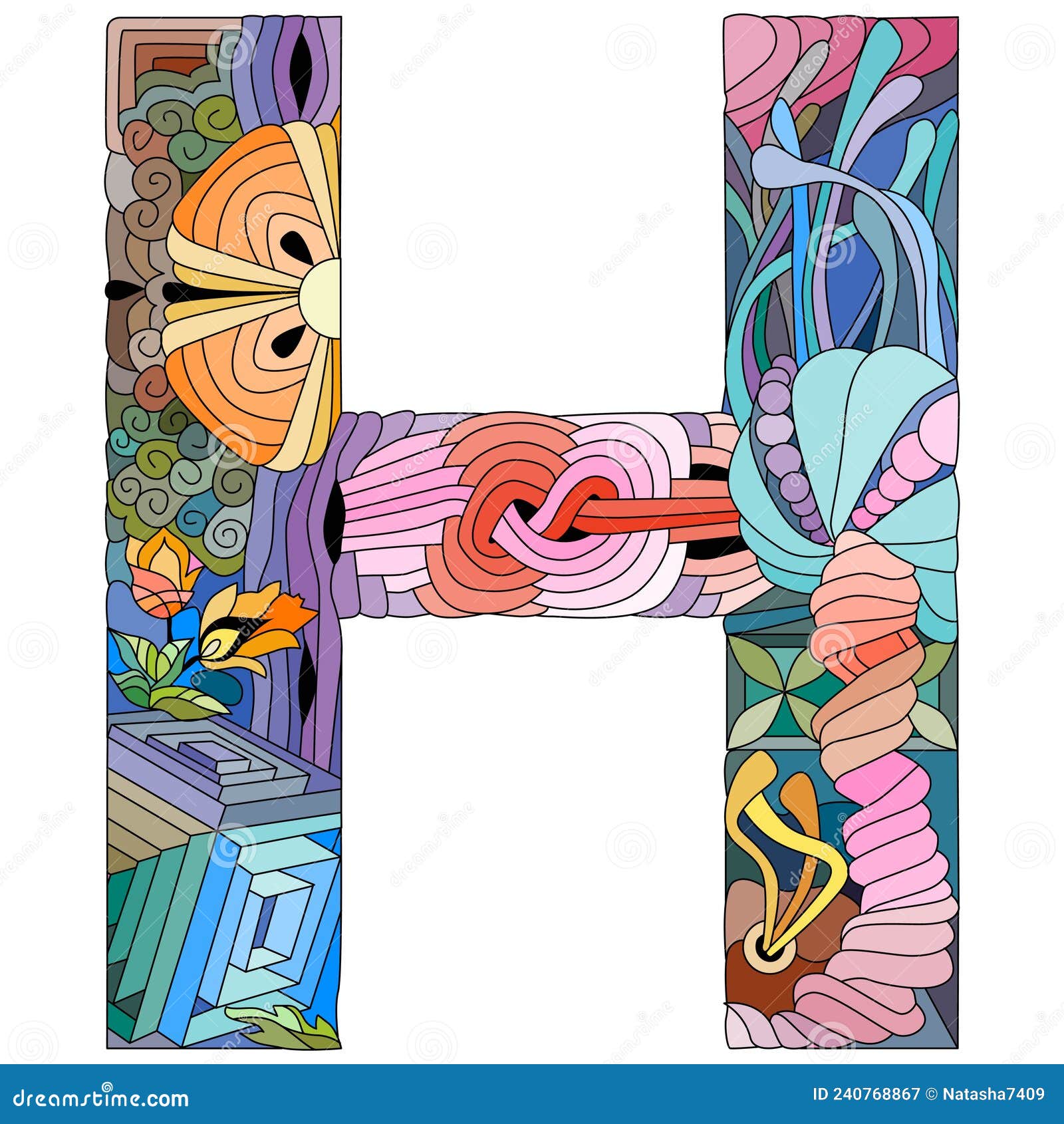 Letter H Monogram, Engraving Design. Vector Illustration. Stock Vector ...