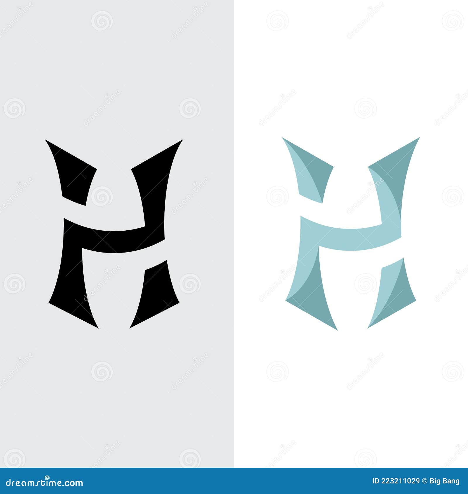 Letter H Monogram Logo Design Template Stock Vector - Illustration of ...