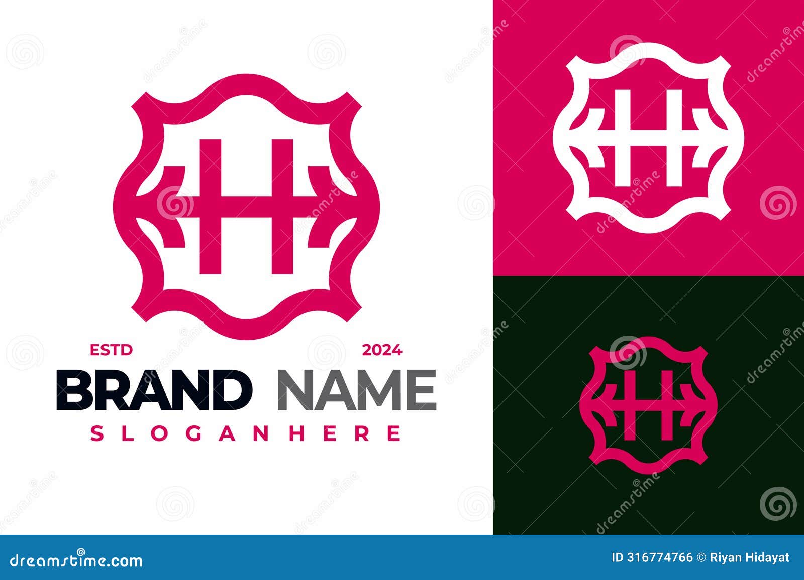 Letter H Monogram Logo Design Vector Symbol Icon Illustration Stock ...