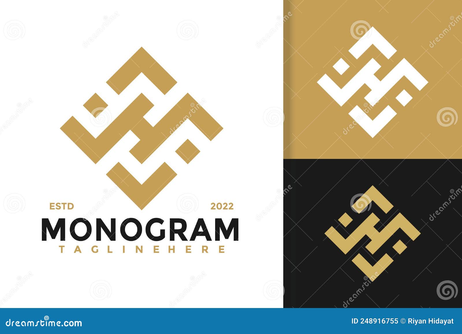 Letter H Monogram Logo Design Vector Template Stock Vector ...