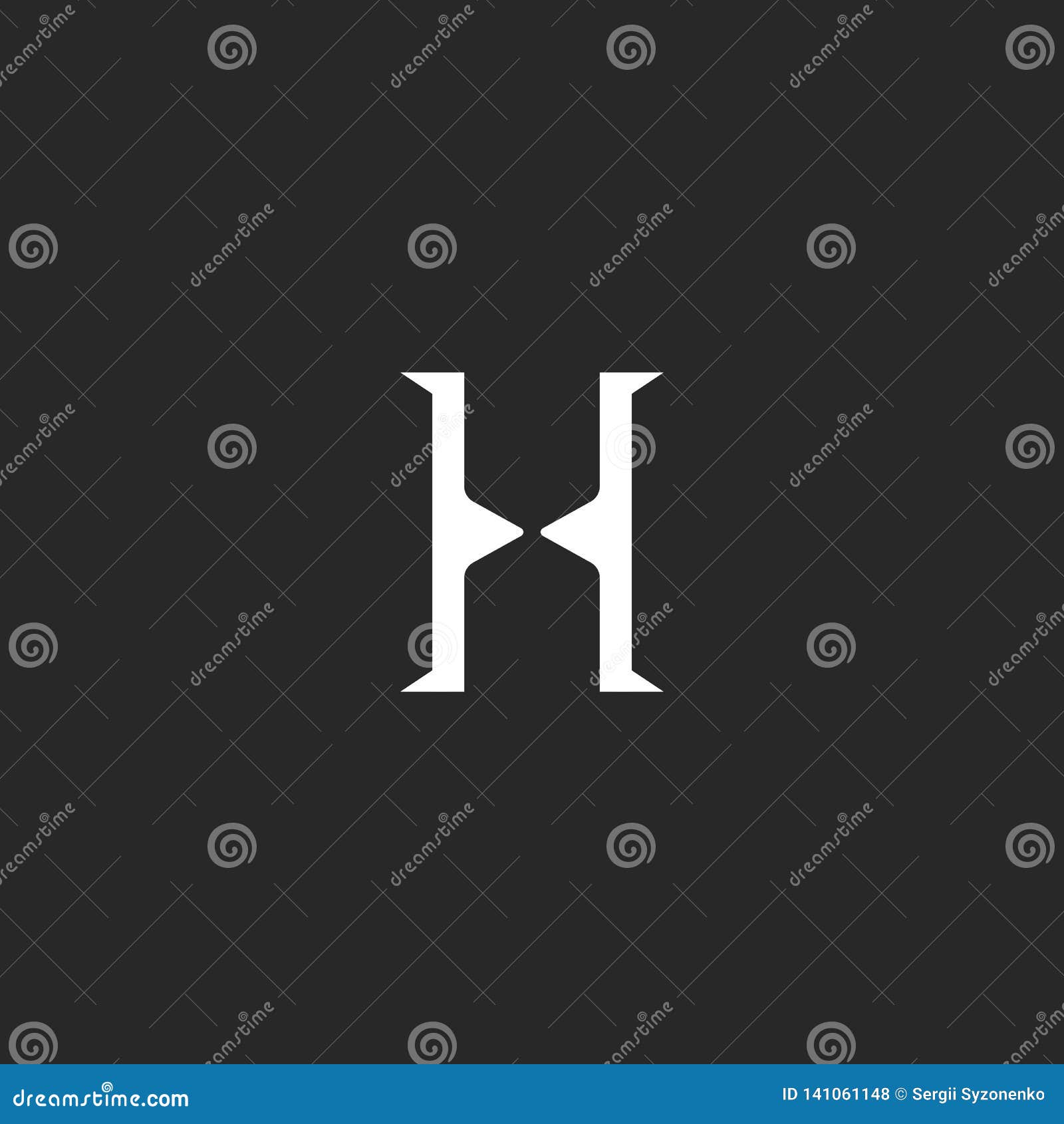 Letter H Monogram Logo Minimal Simple Identity Initial Symbol Creative Hourglass Shape Icon