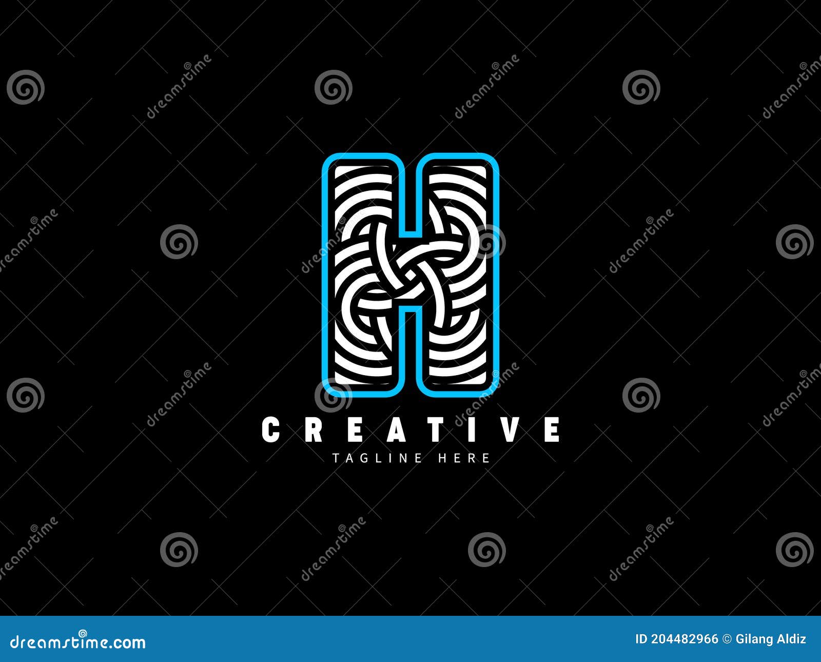 Letter H Monogram Logo stock vector. Illustration of elegant - 204482966