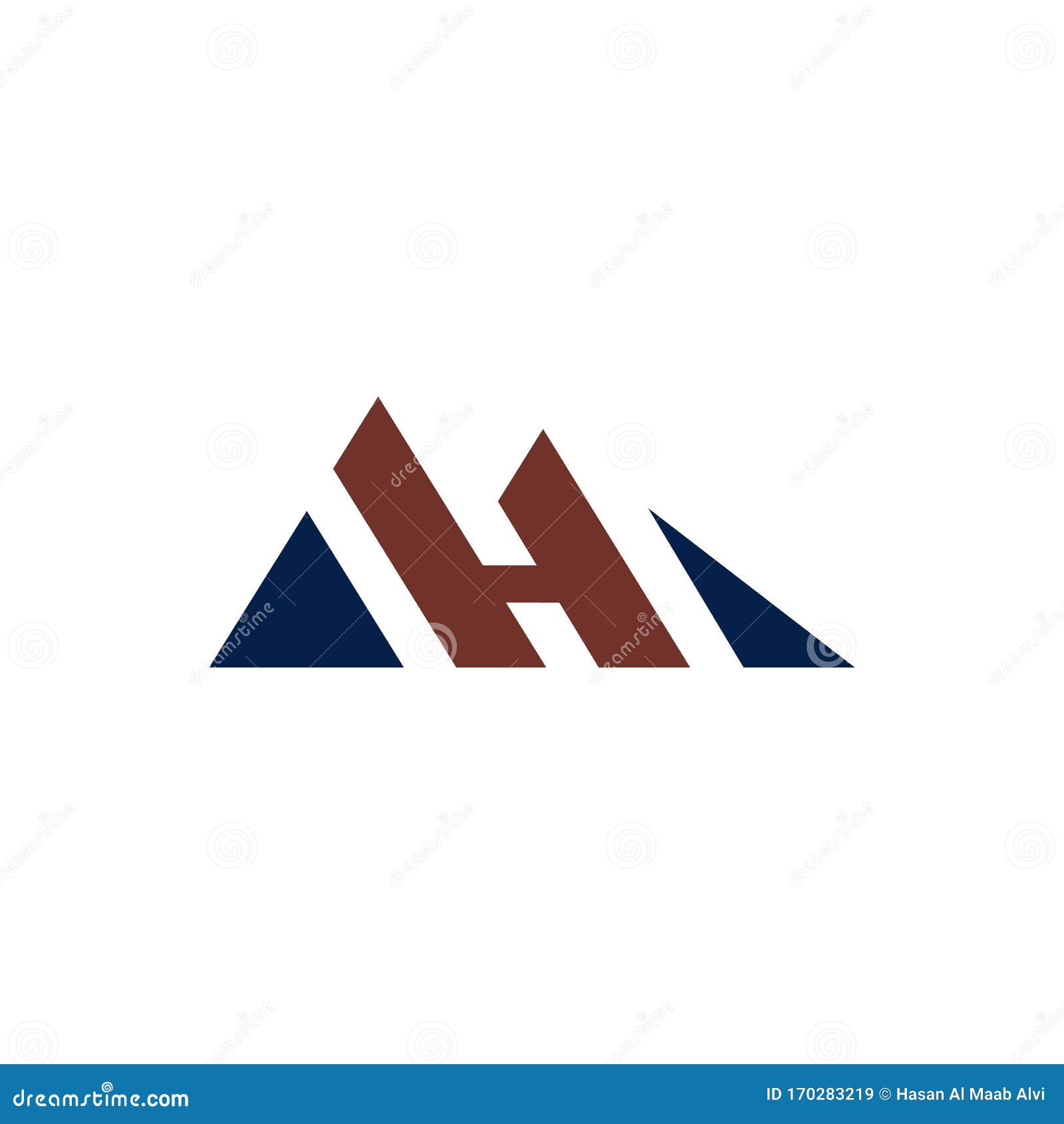 Letter H Mountain Logo Vector Design. Stock Vector - Illustration of ...