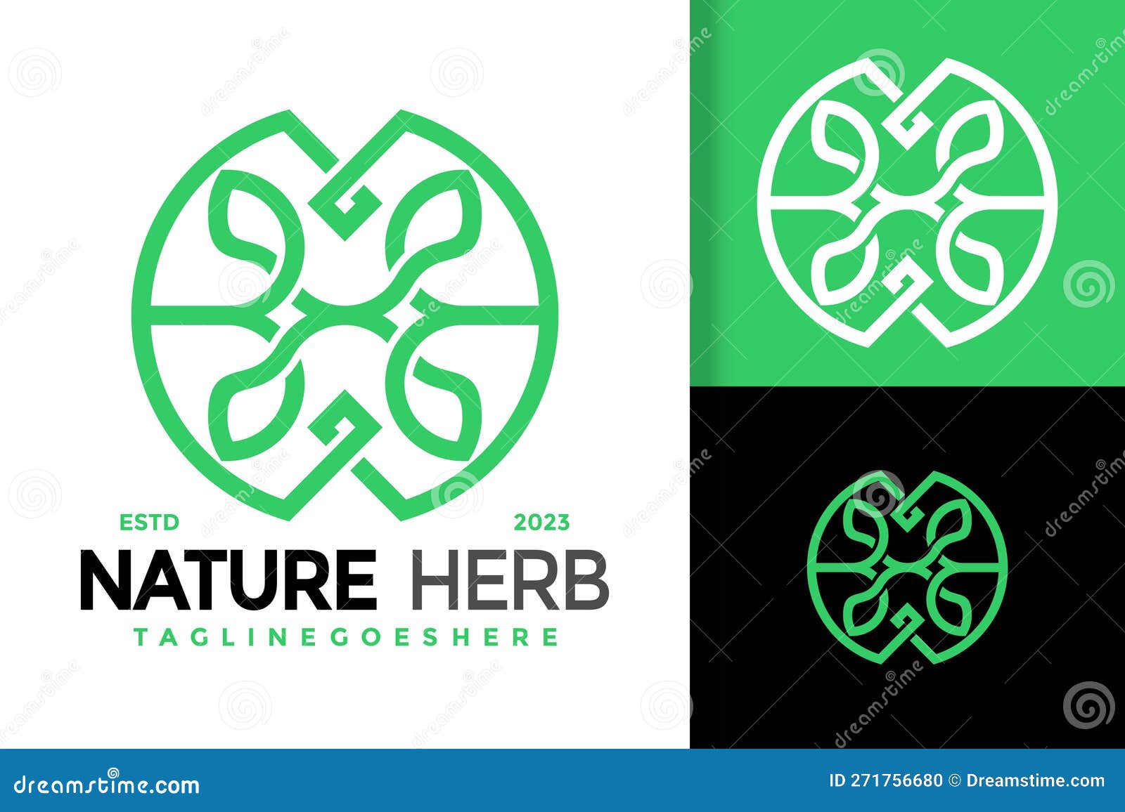 Letter H Nature Herbal Logo Vector Icon Illustration Stock Vector ...