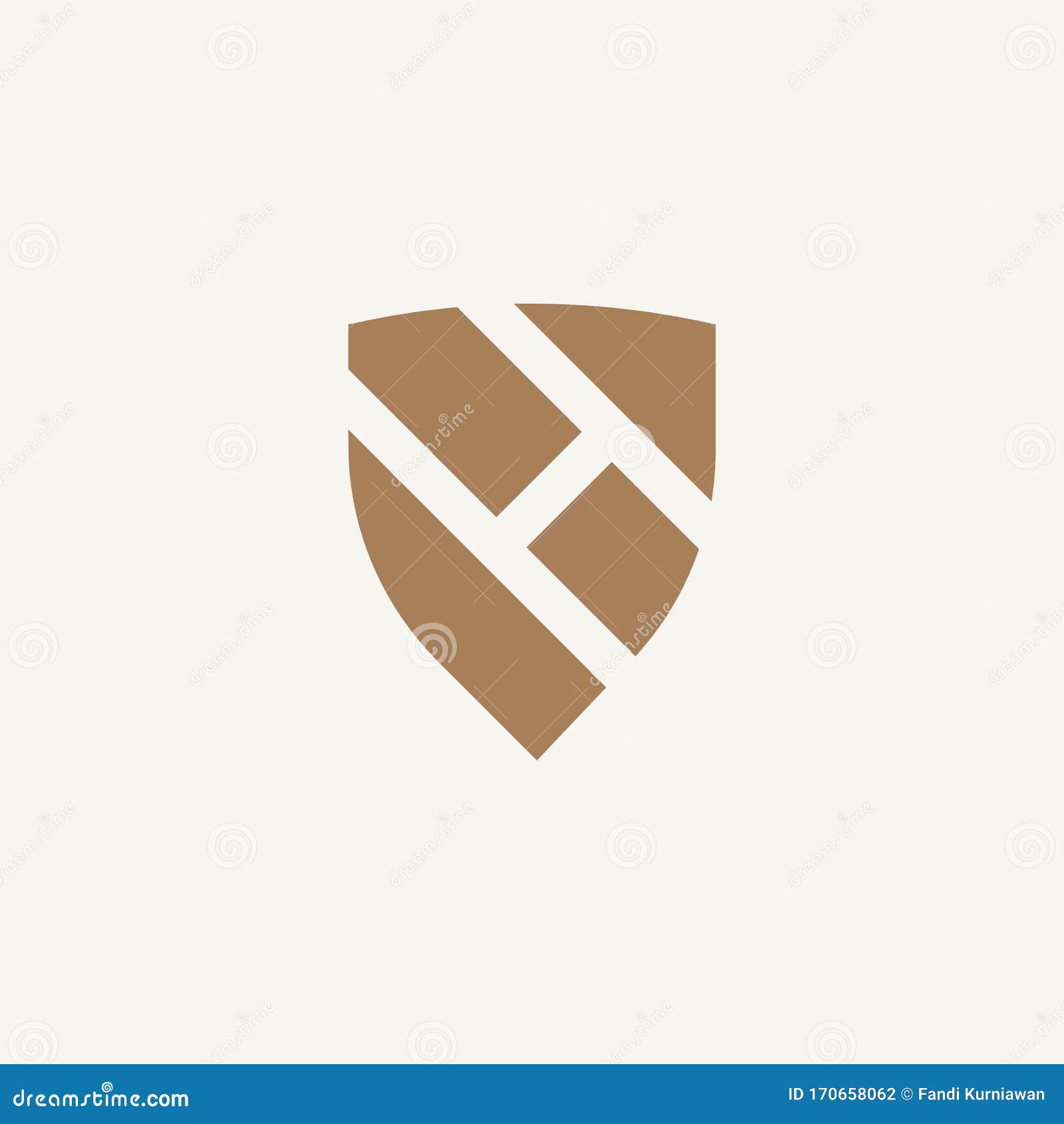 Letter H Negative Space Shield Logo Design. Vector Illustration Stock ...