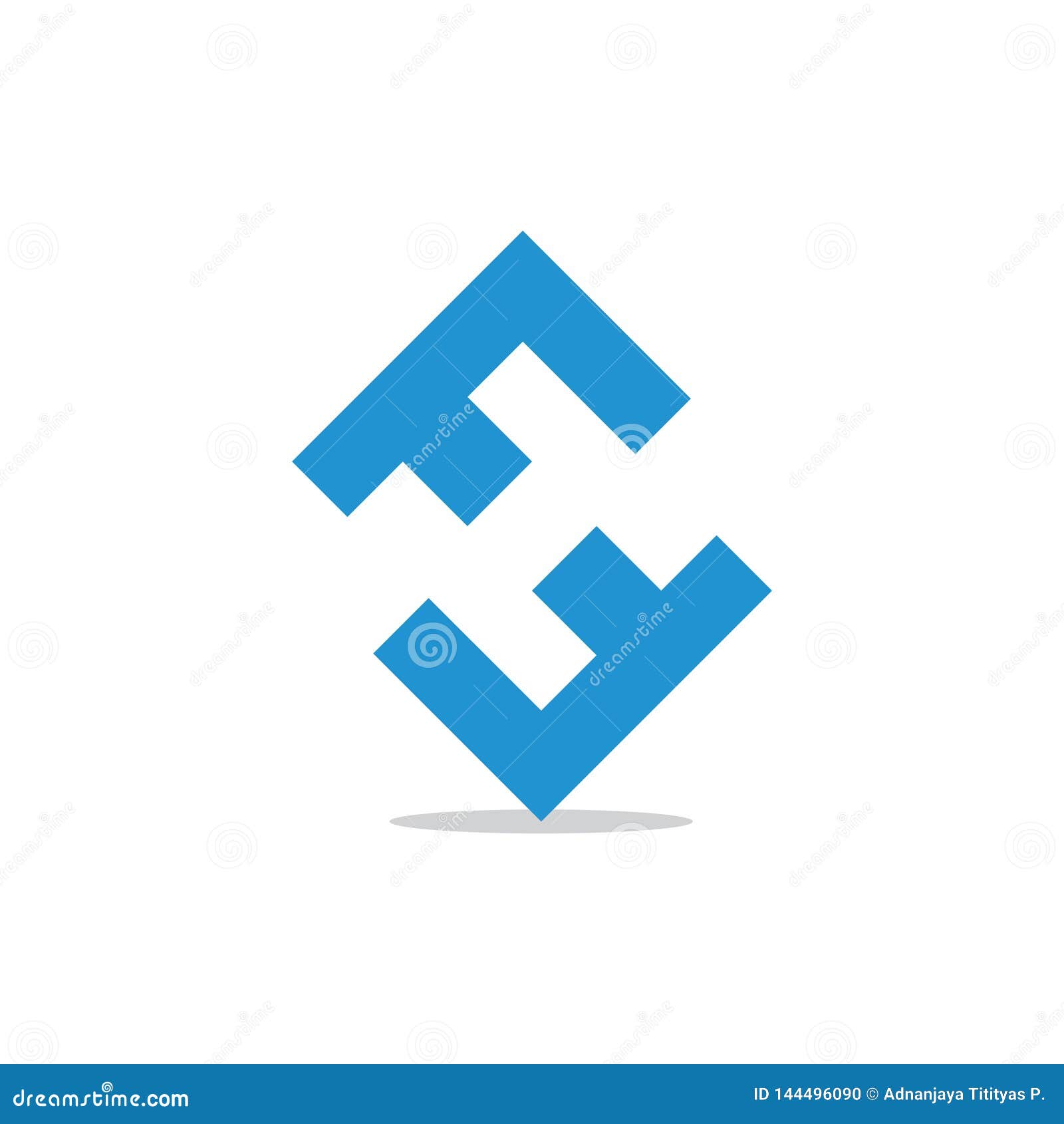 Letter H Negative Space Square Logo Vector Stock Vector - Illustration ...