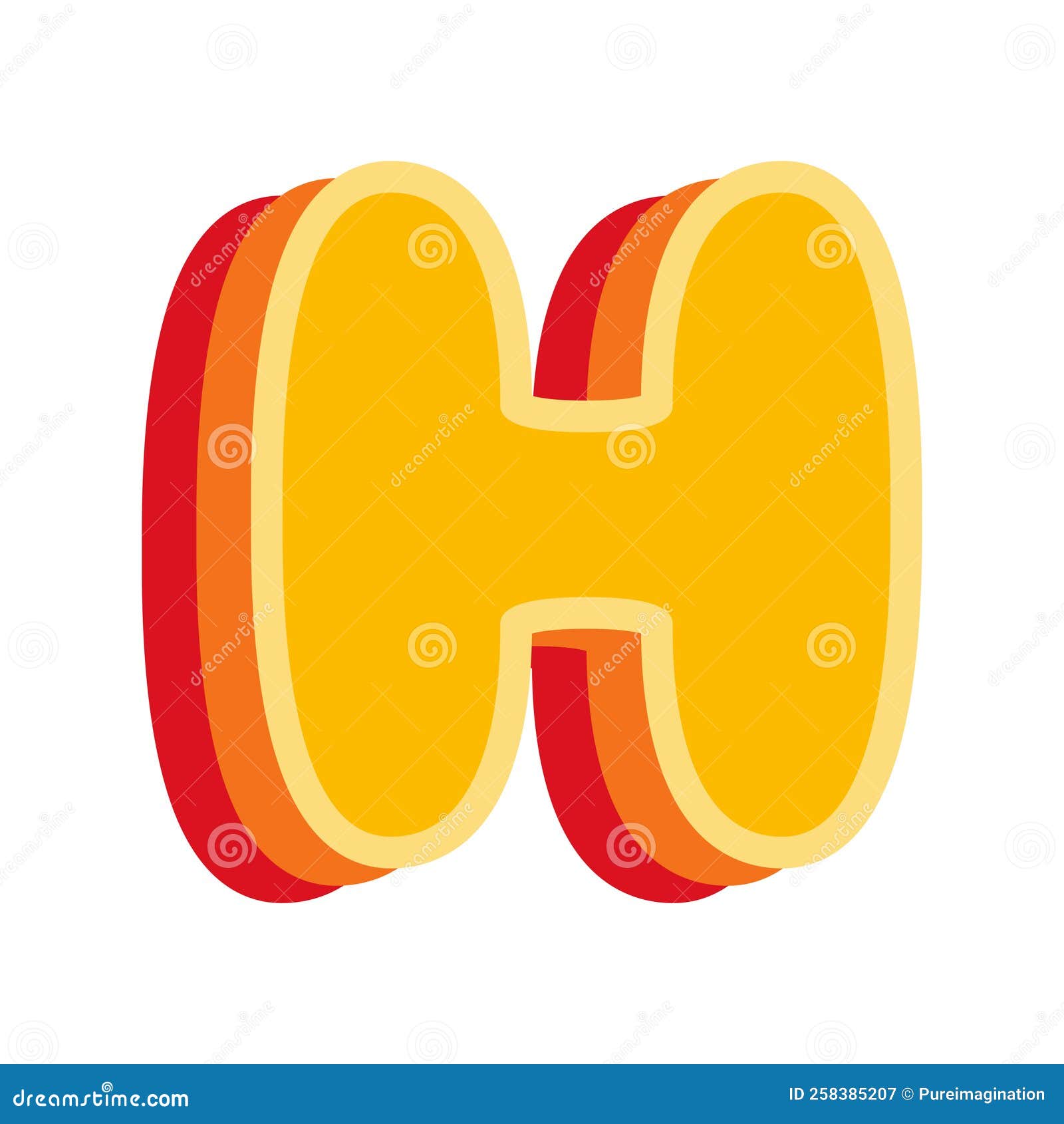 Letter H Orange, Vector Illustration Stock Vector - Illustration of ...