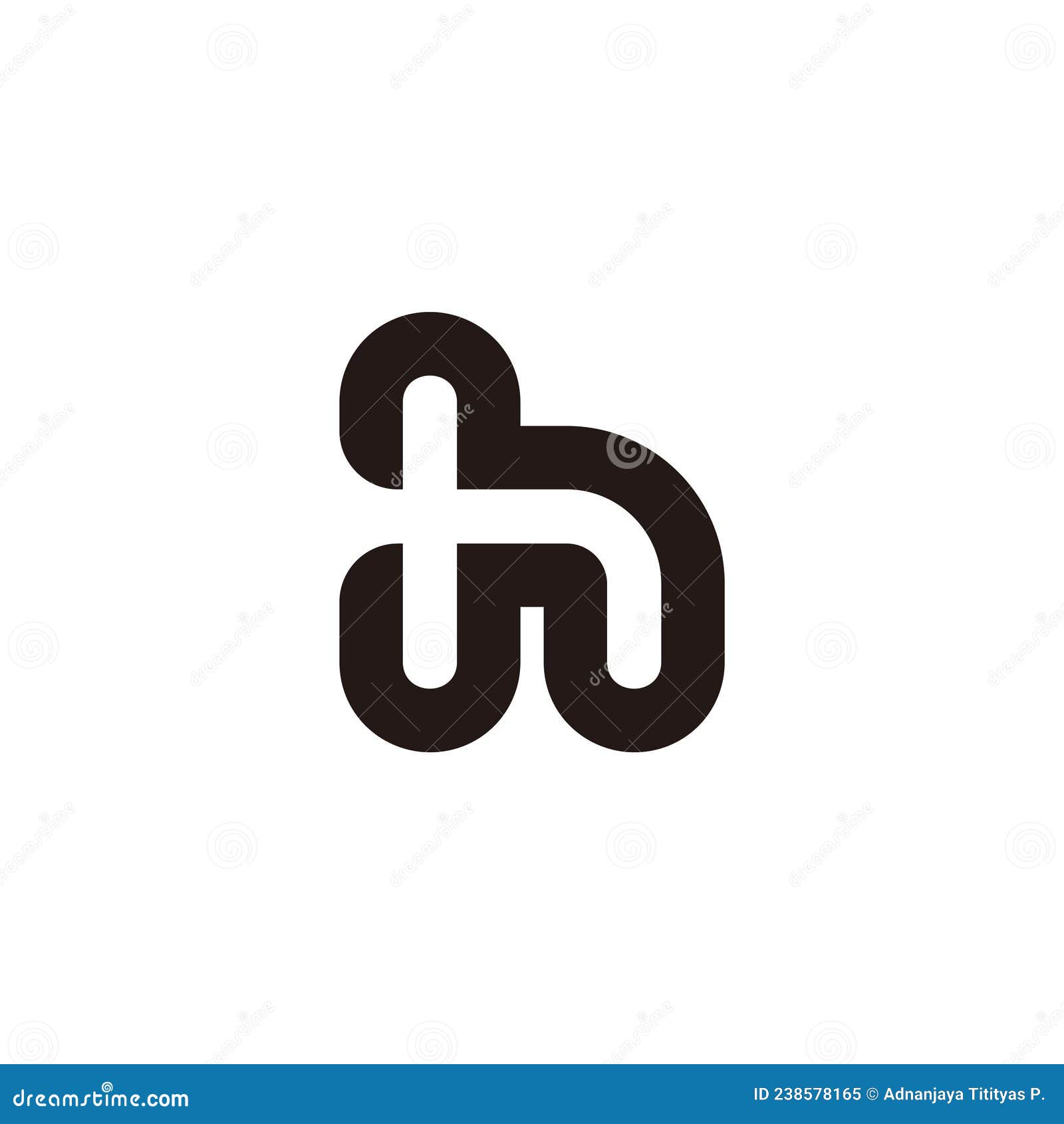 Letter H Outline Motion Negative Space Logo Vector Stock Vector ...