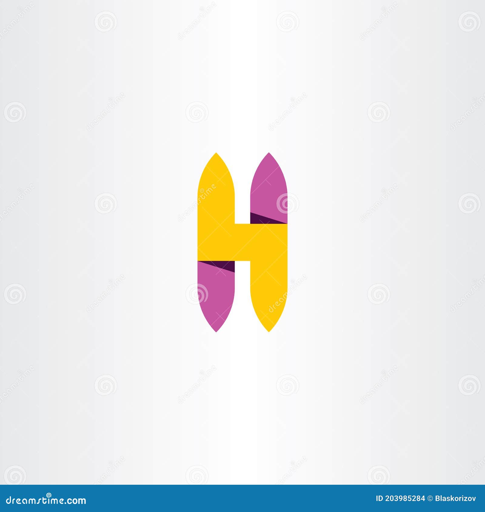 Letter H Purple Yellow Logo Symbol Element Stock Vector - Illustration ...