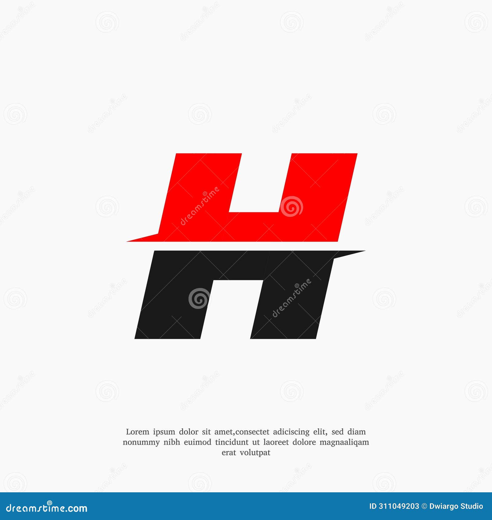 Letter H Red and Black Color Logo Design Stock Vector - Illustration of ...