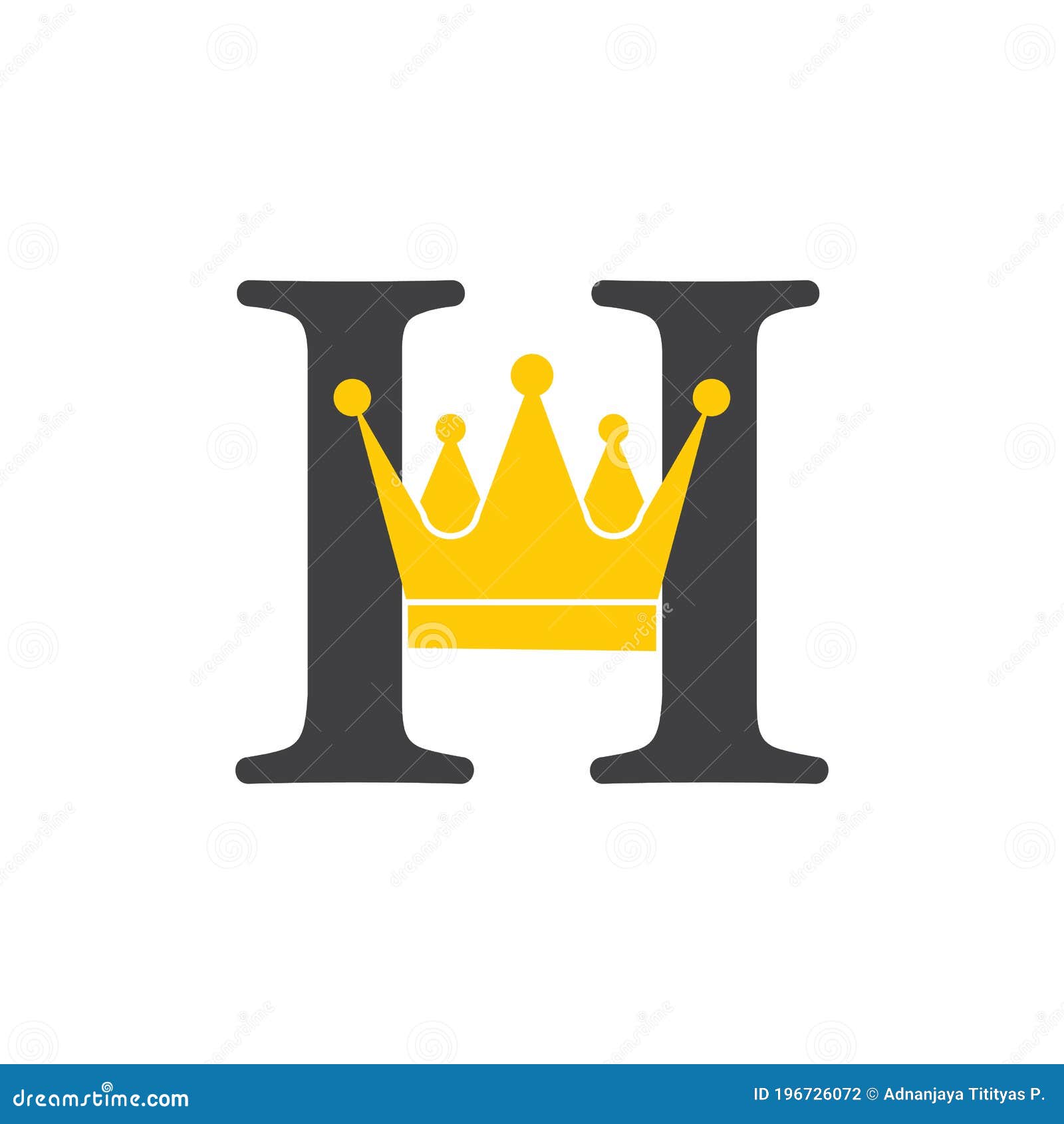 Letter H Simple Geometric King Crown Logo Vector Stock Vector ...