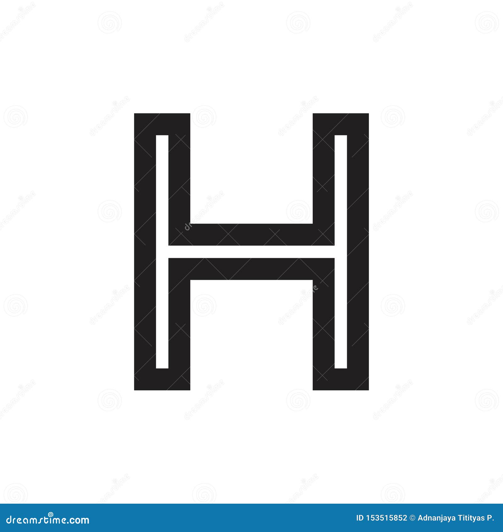 Letter H Simple Geometric Line Logo Vector Stock Vector - Illustration ...