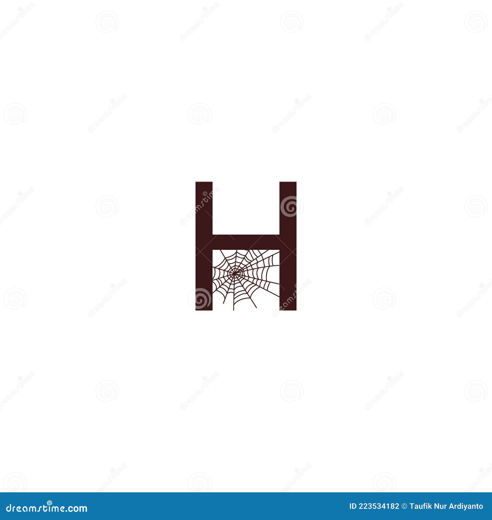 Letter H with Spider Web Icon Design Template Vector Stock Vector ...