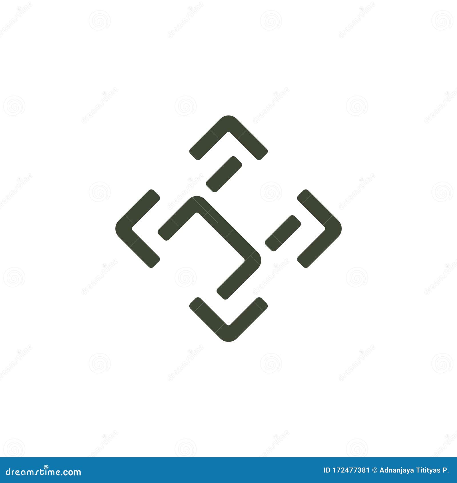 Letter H Square Geometric Line Frame Design Logo Stock Vector ...