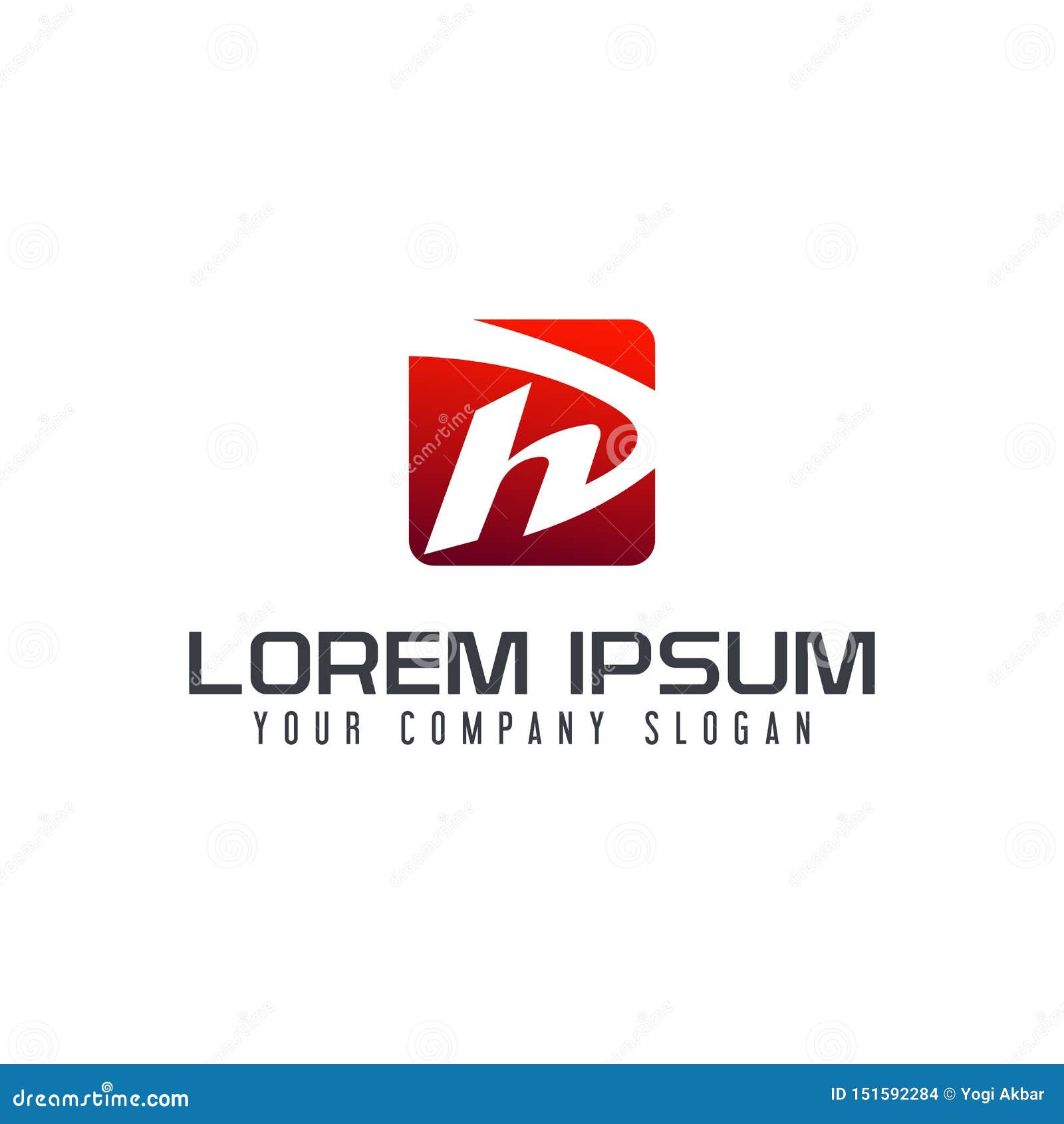 Letter H Square Logo Design Concept Template Stock Vector ...