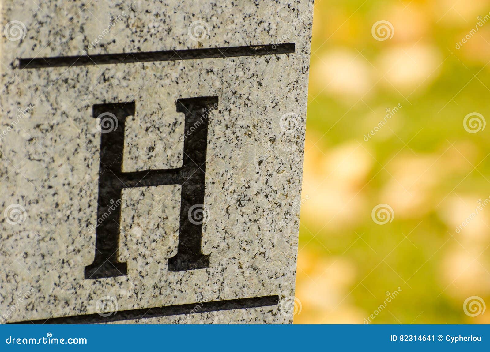 Letter H on stone post stock image. Image of alphabet - 82314641