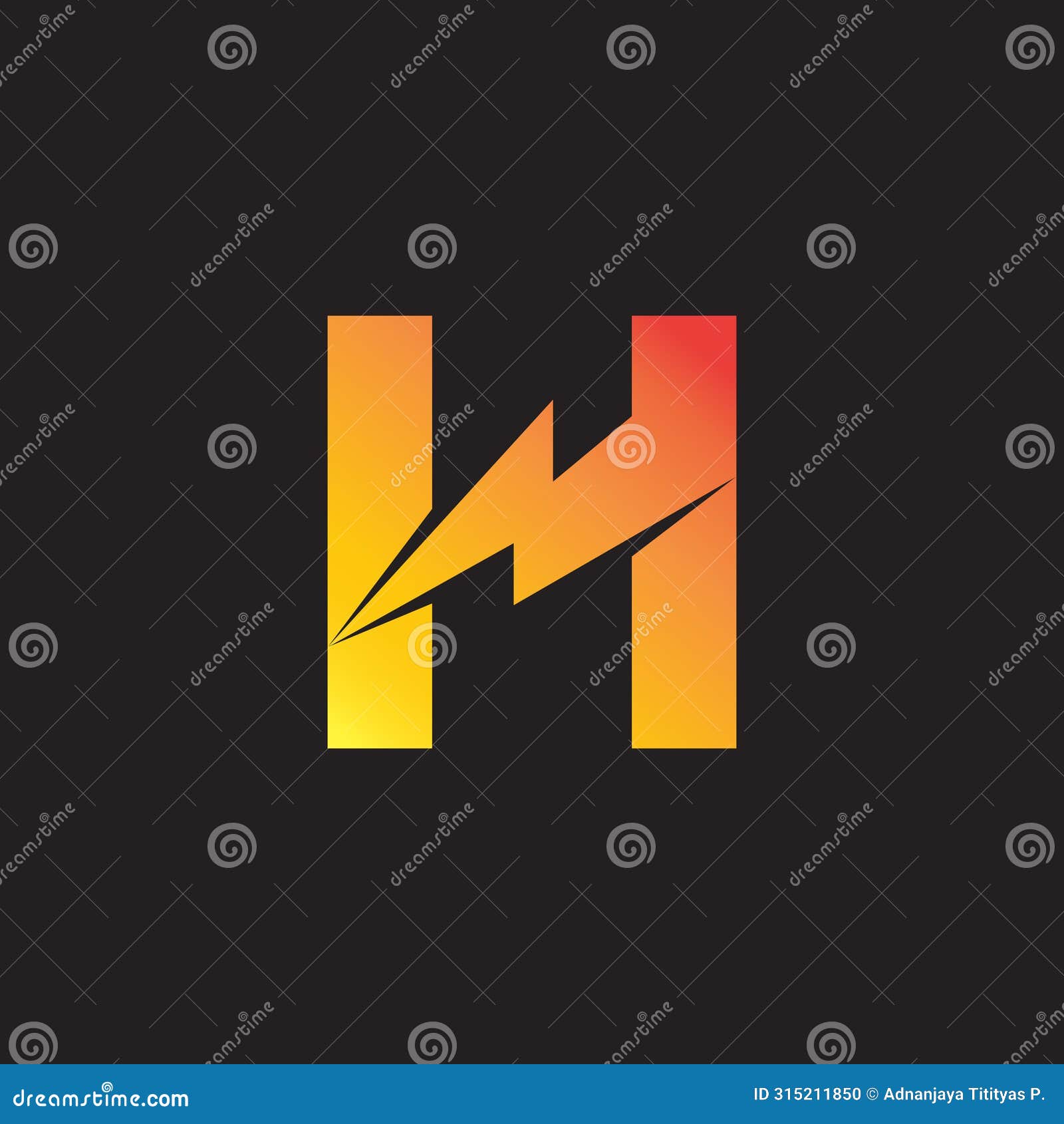 Letter H Thinder Bolt Energy Electric Logo Vector Stock Vector ...