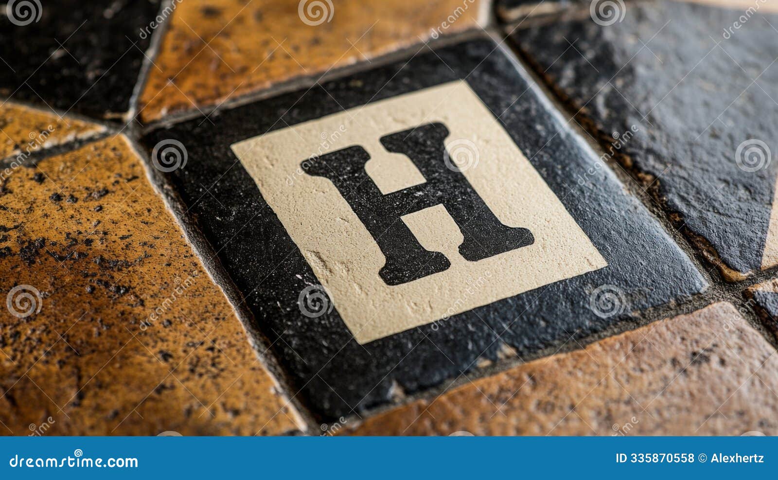 Letter H Tile on Vintage Floor Stock Illustration - Illustration of ...