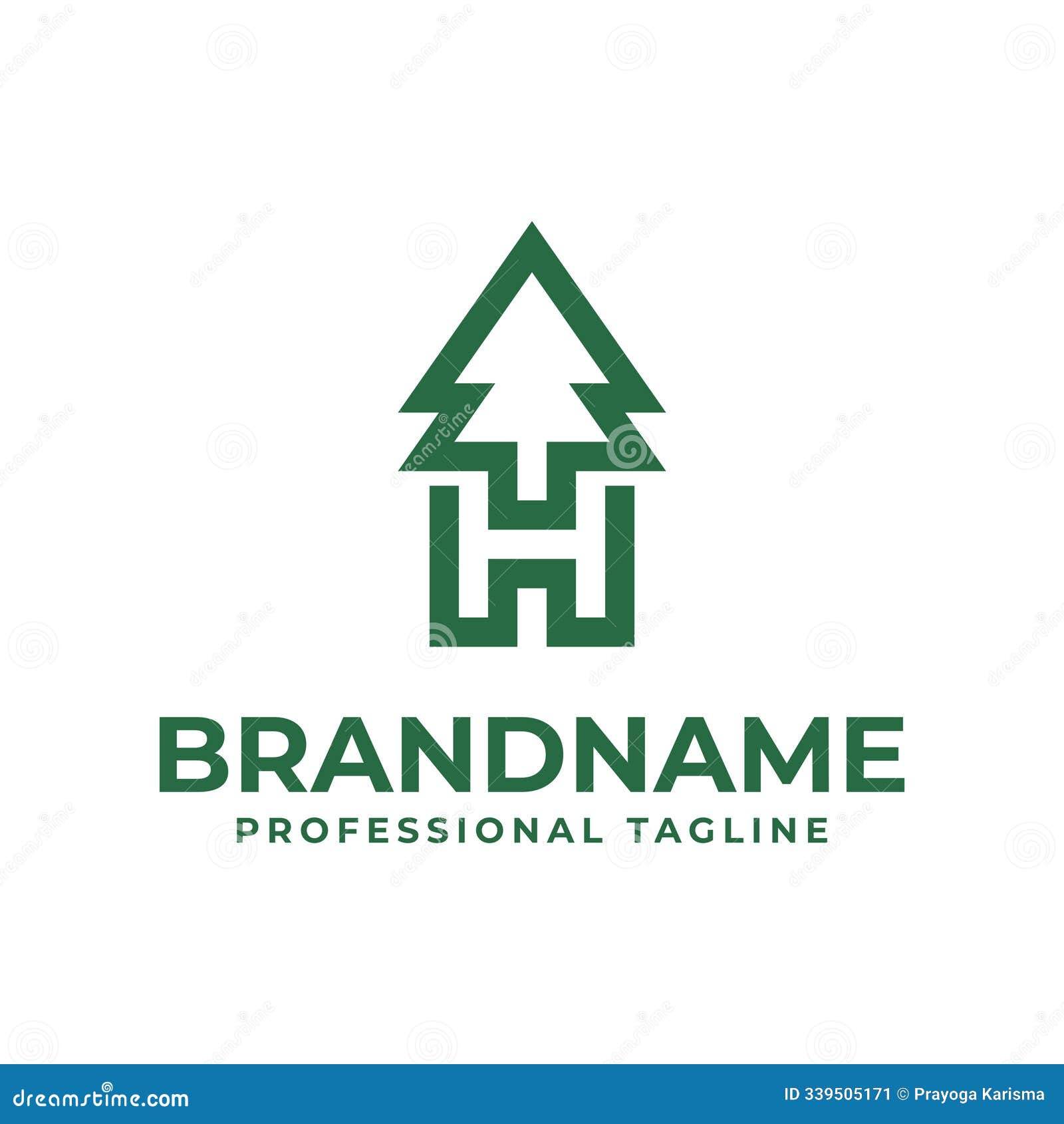 Letter H Tree Logo, for Any Environmental Brands with H Initial Stock ...