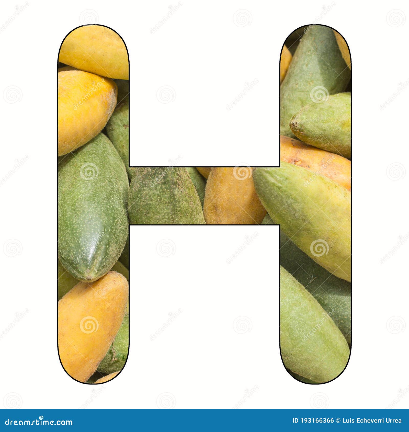 Letter H - Tropical Fruit Background Stock Photo - Image of creative ...