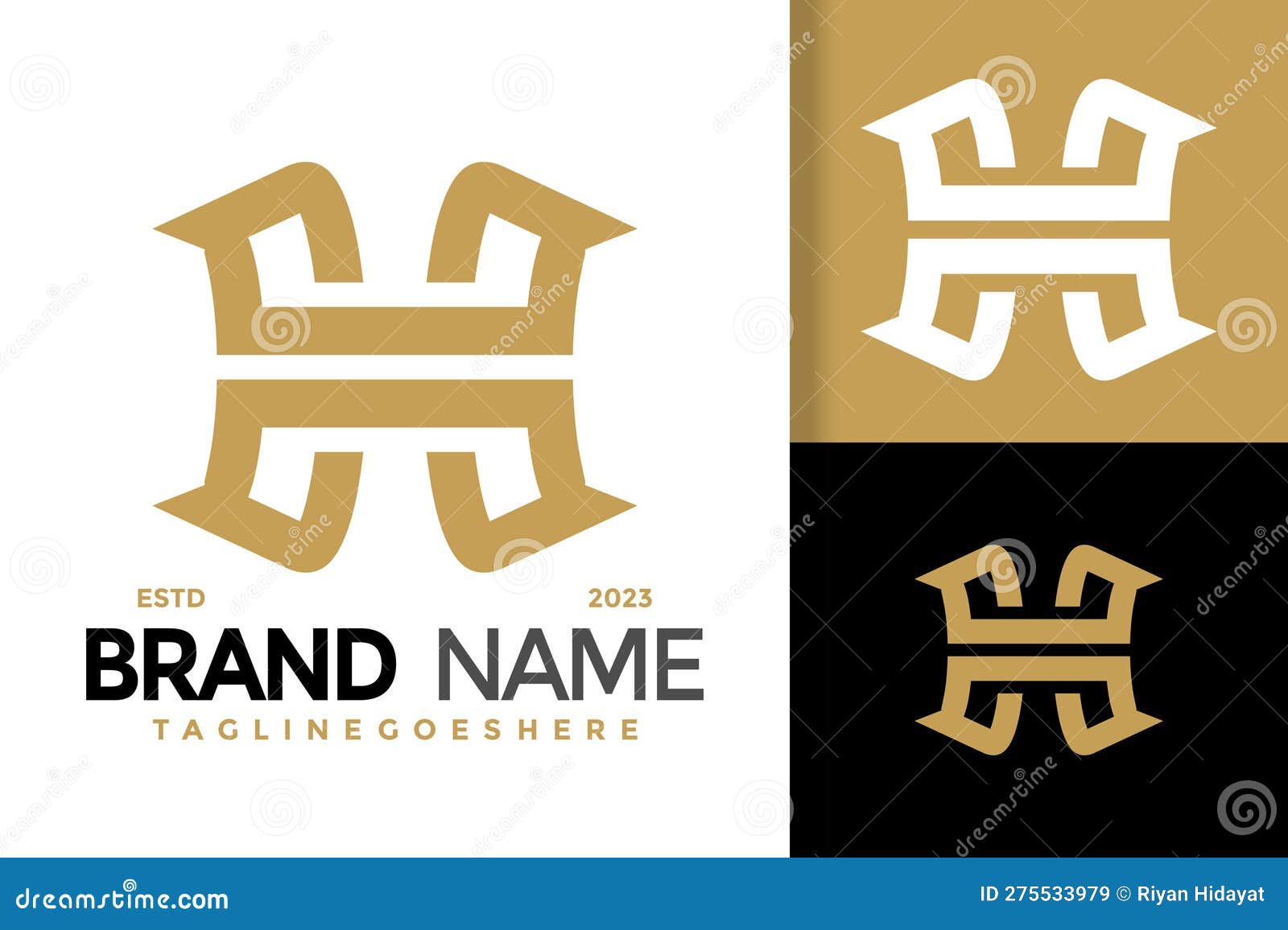 Letter H Unique Monogram Logo Vector Icon Illustration Stock Vector ...