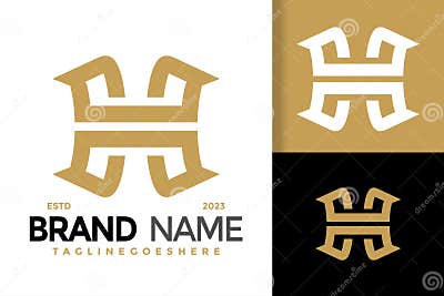 Letter H Unique Monogram Logo Vector Icon Illustration Stock Vector ...