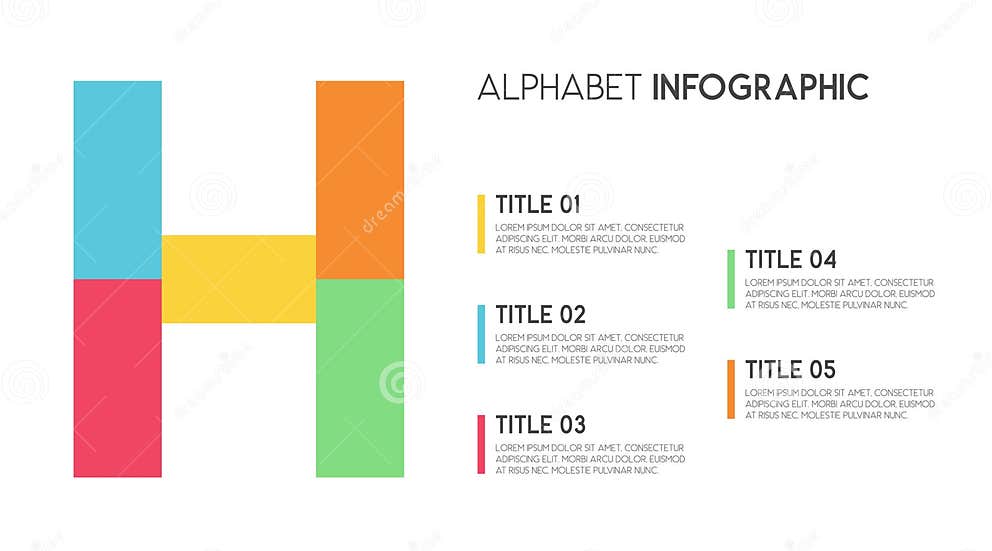 Letter H Vector Alphabet and Other Elements for Infographics Stock ...