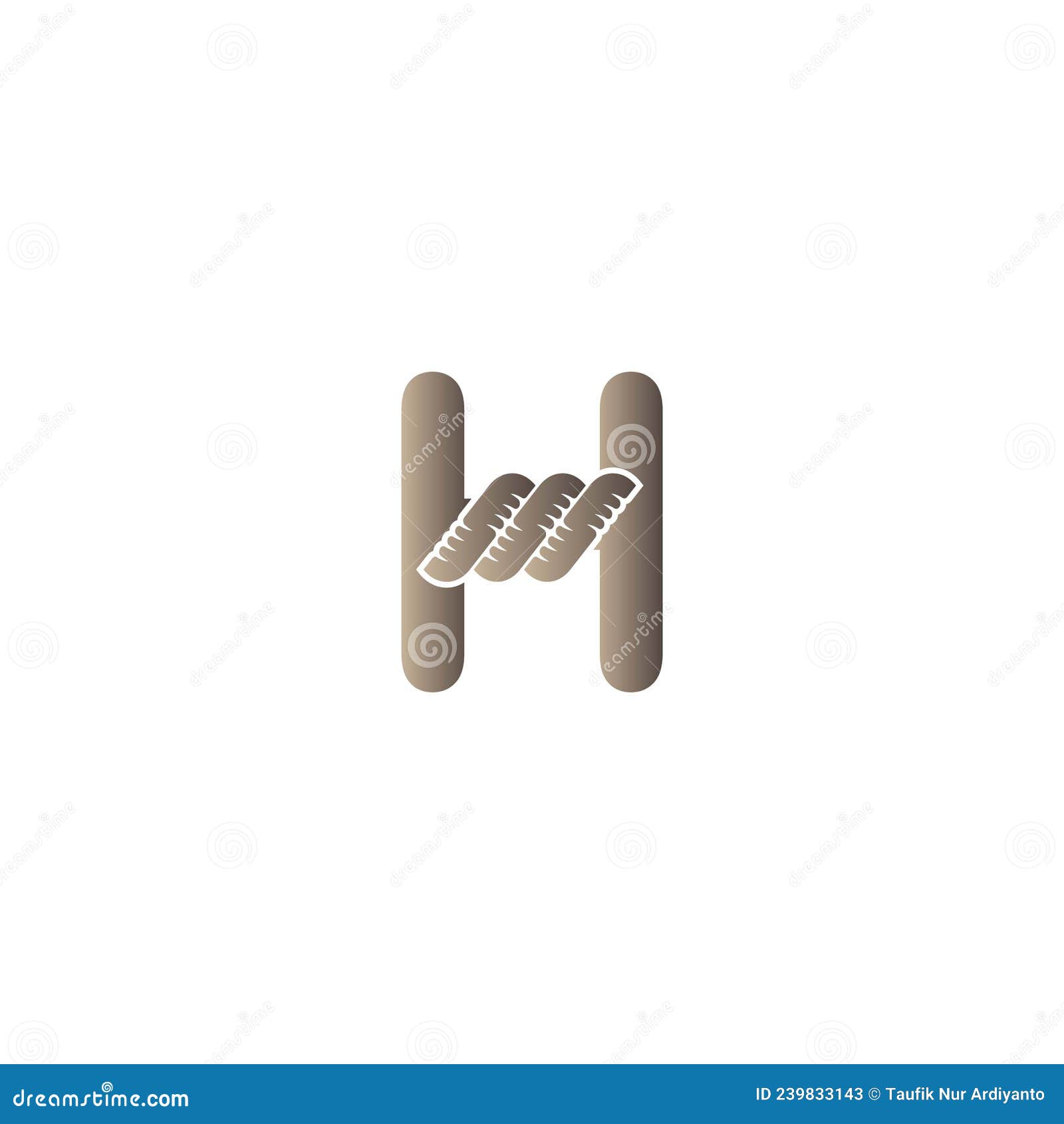 Letter H Wrapped in Rope Icon Logo Design Illustration Stock Vector ...