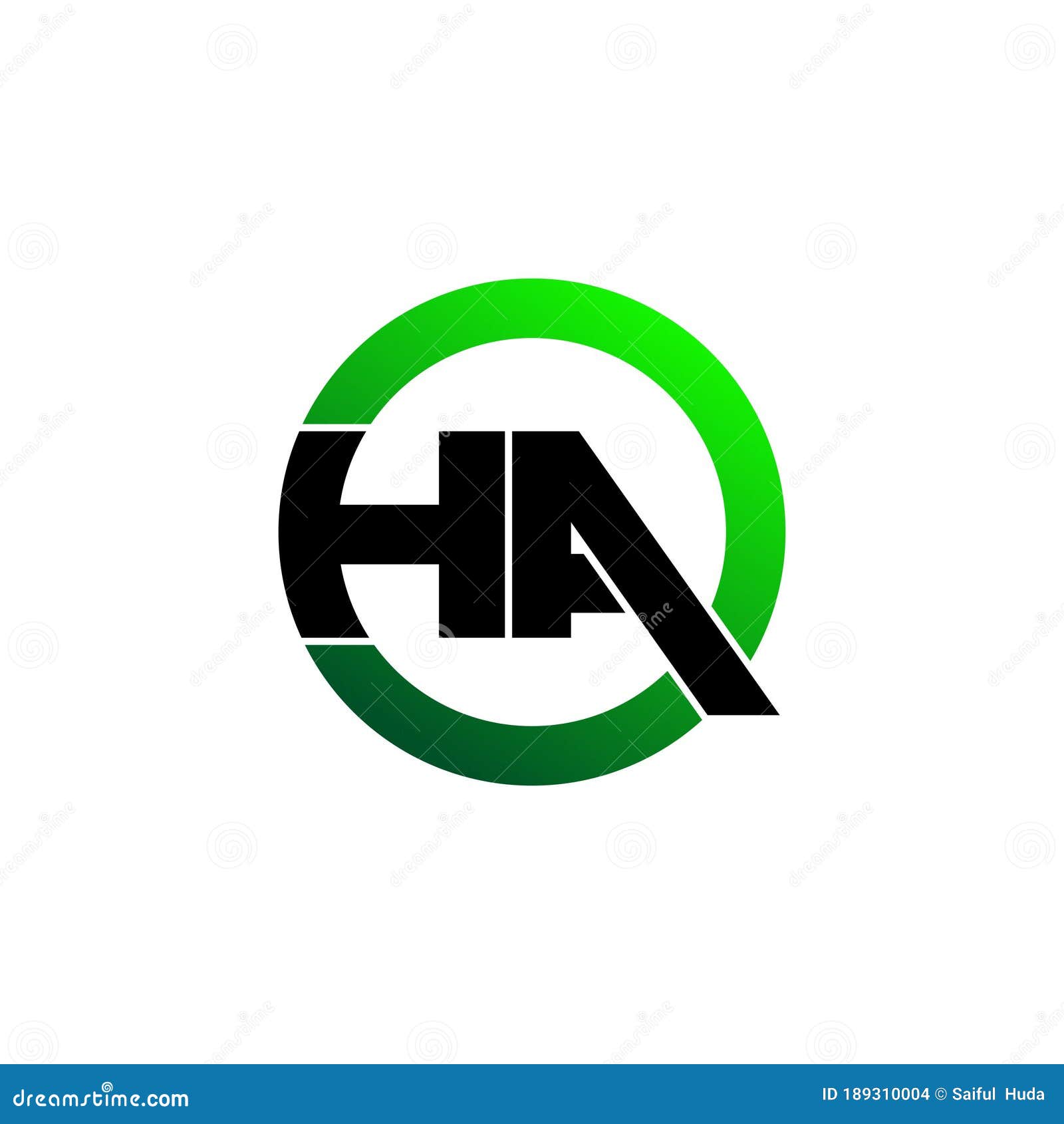 Letter HA Circle Monogram Logo Icon Design Vector. Stock Vector ...