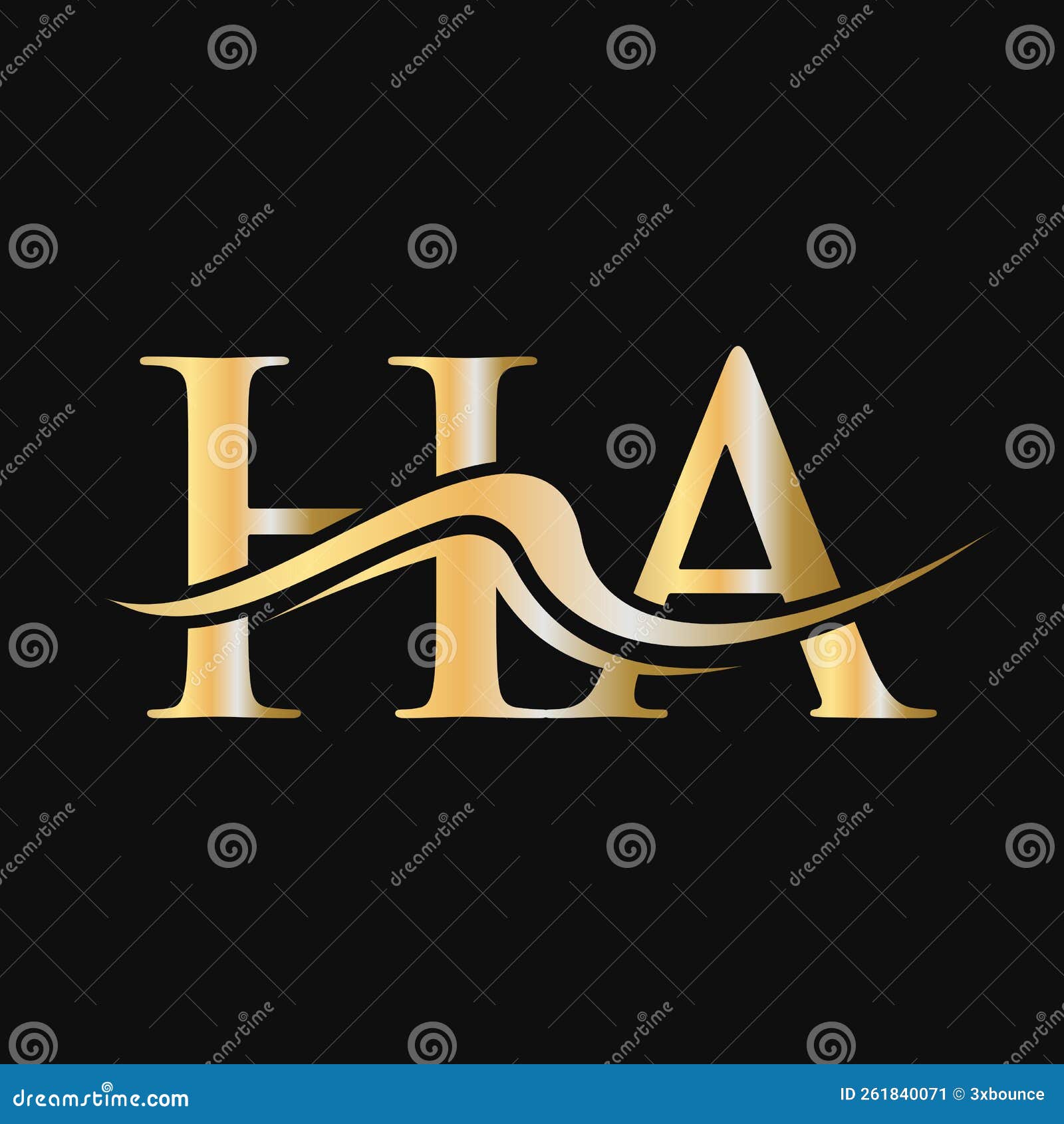 Letter HA Logo Design. Initial HA Logotype Template for Business and ...