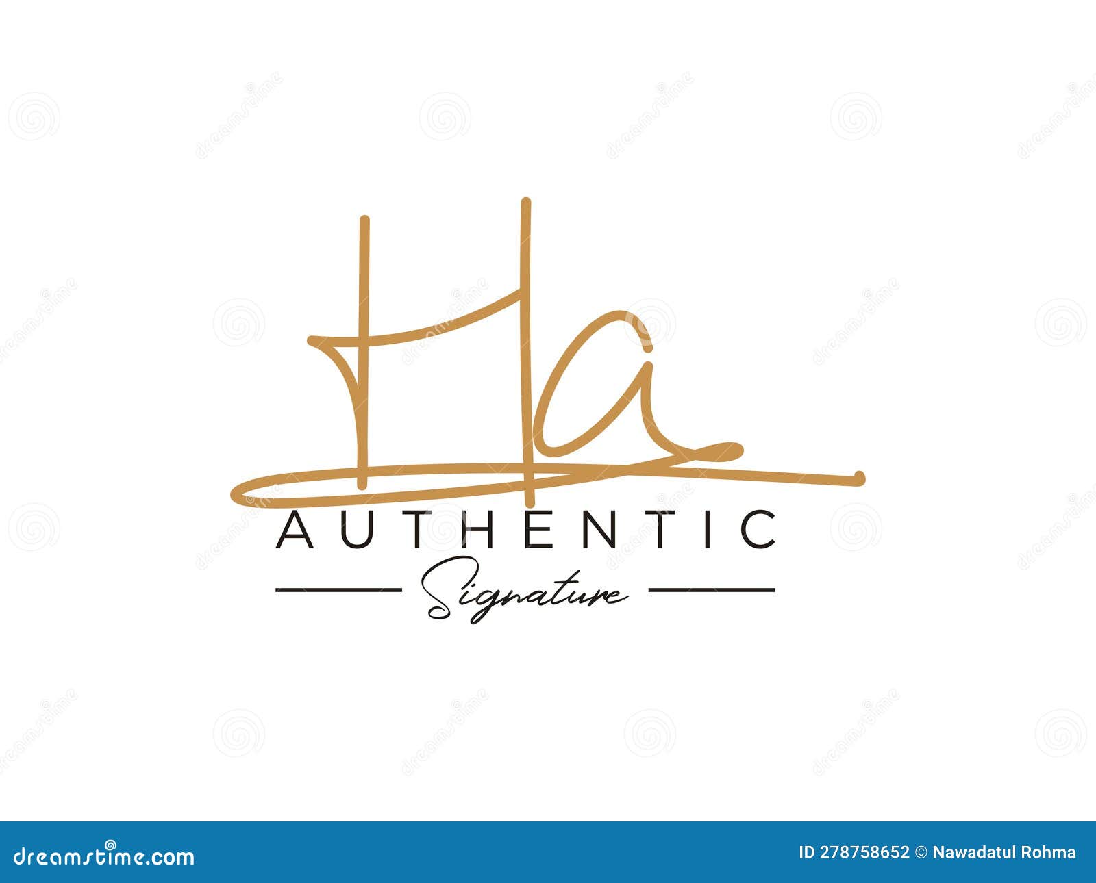 Letter HA Signature Logo Template Vector Stock Illustration ...