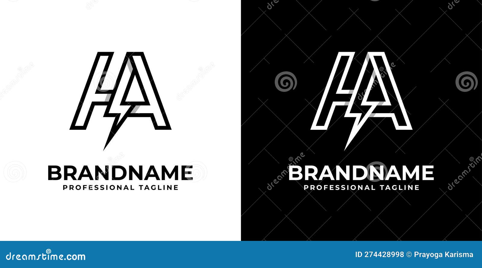Letter HA Thunderbolt Logo, Suitable for Any Business with HA or AH ...