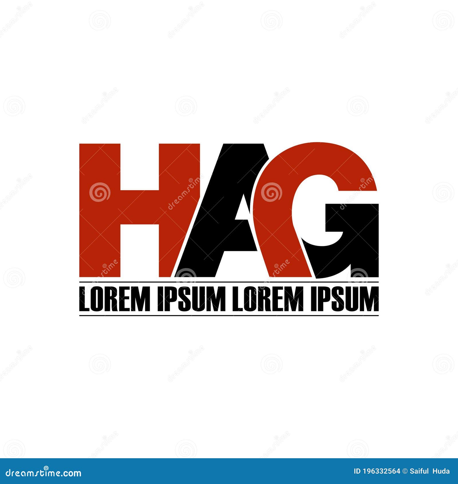 Letter HAG Simple Monogram Logo Icon Design. Vector Illustration ...