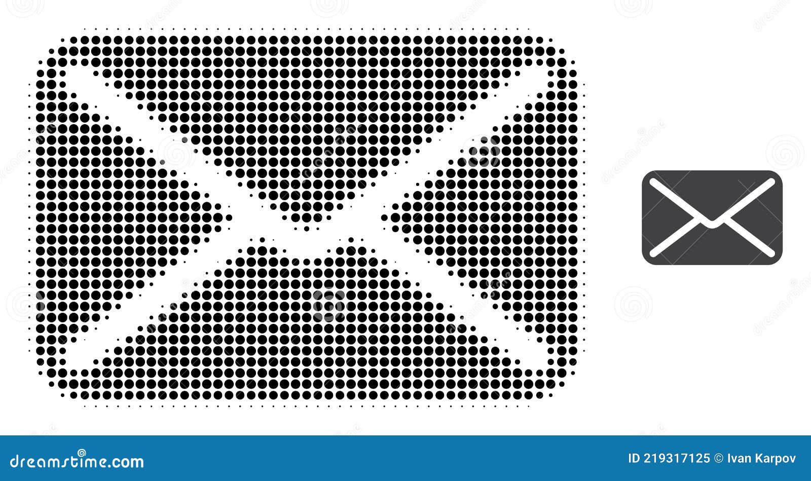 Letter Halftone Dot Icon stock illustration. Illustration of mail ...