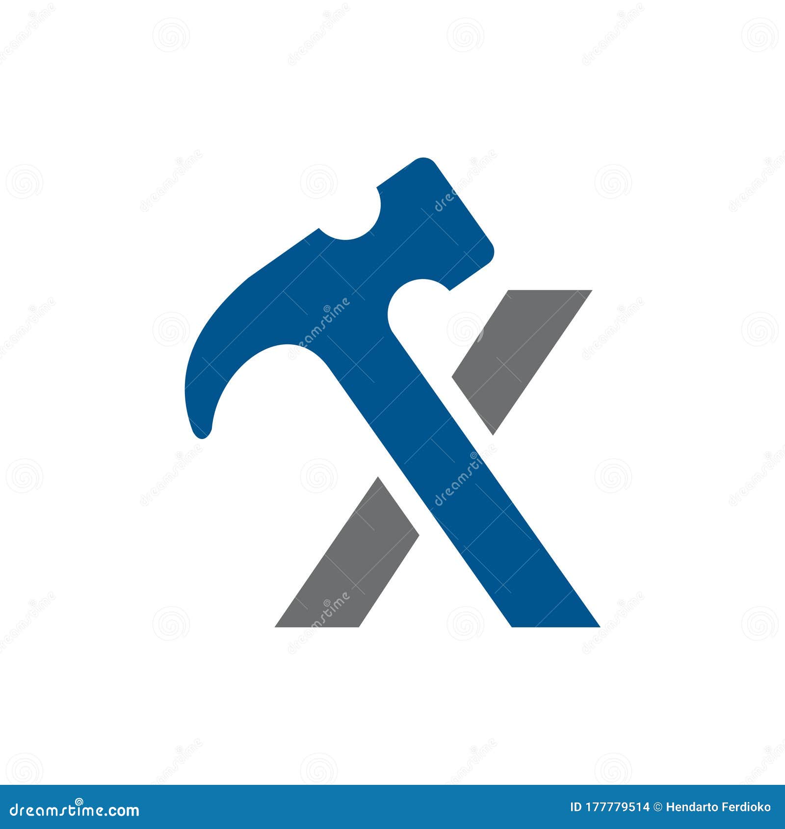 Letter X Hammer Logo Design. Renovation and Construction Vector Graphic ...