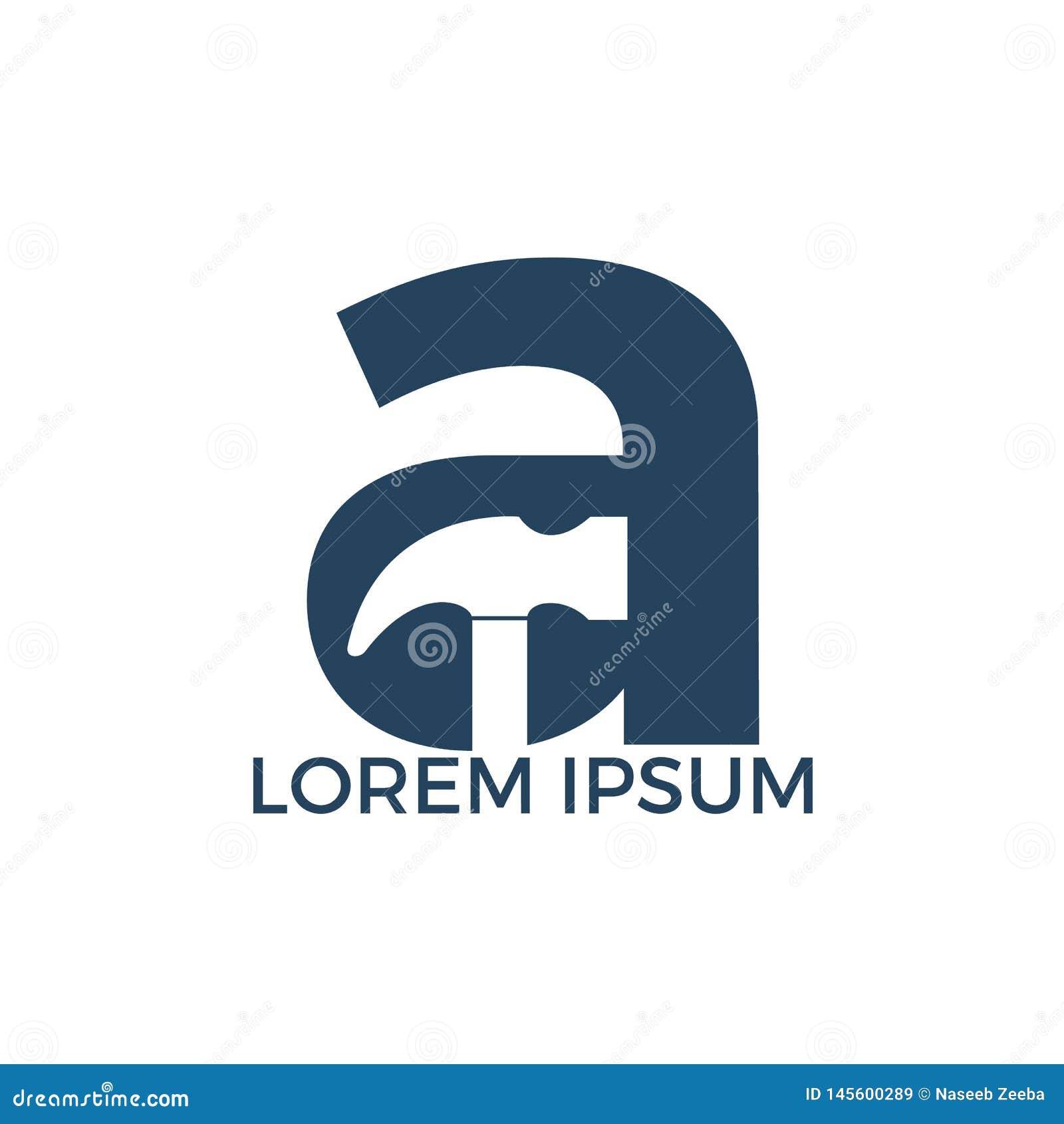 Letter a Hammer Logo Design. Stock Vector - Illustration of initial ...