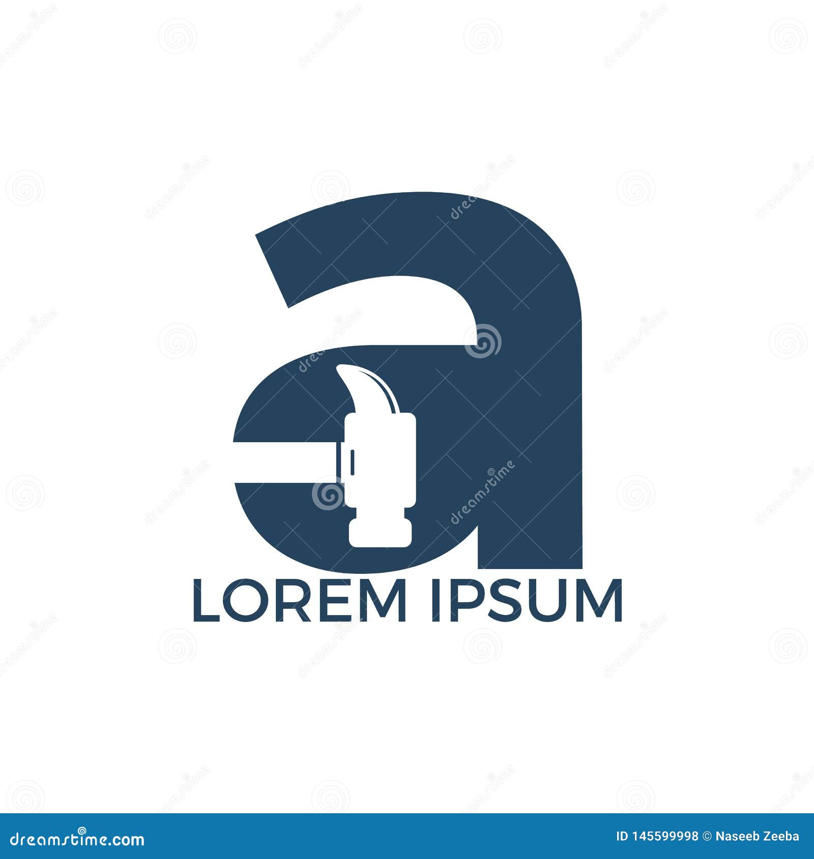 Letter a Hammer Logo Design. Stock Vector - Illustration of contractor ...