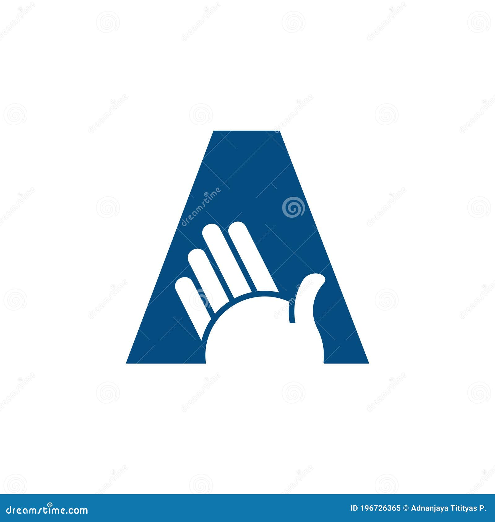 Letter a Hand Greeting Gesture Logo Vector Stock Vector - Illustration ...