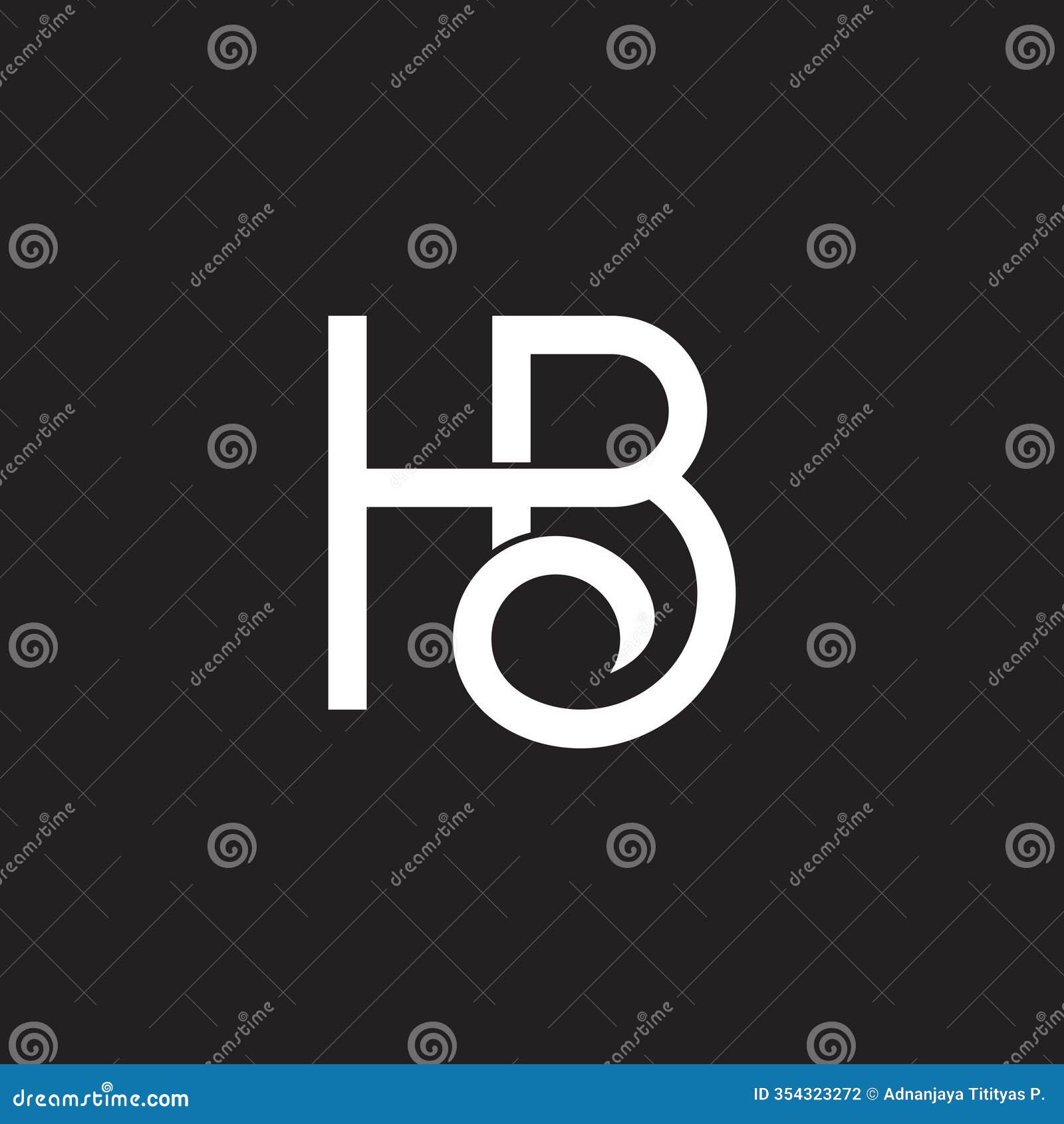 Letter Hb Loop Spiral Simple Geometric Logo Vector Stock Vector ...