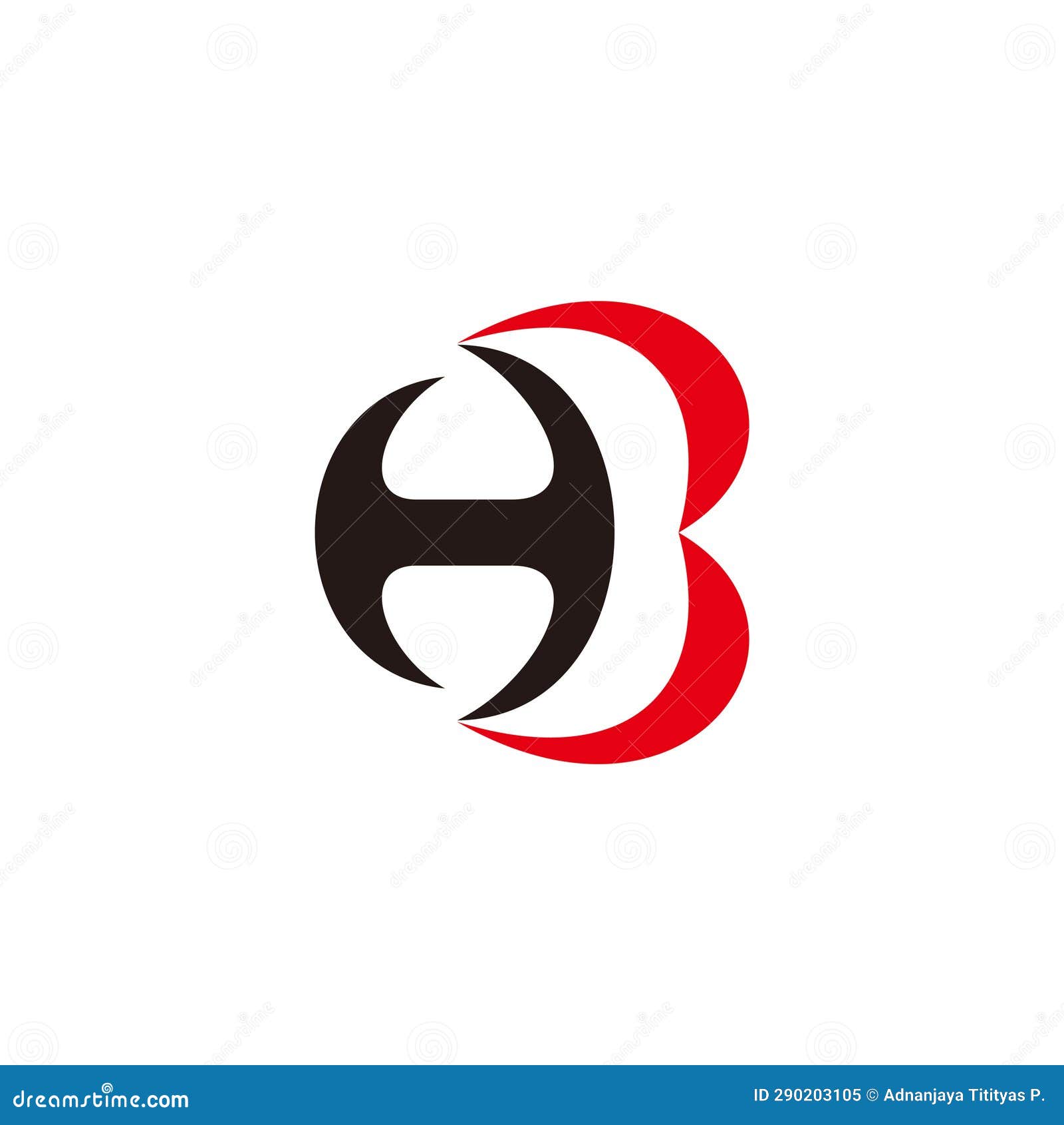 Letter Hb Simple Curves Colorful Geometric Simple Logo Vector Stock ...