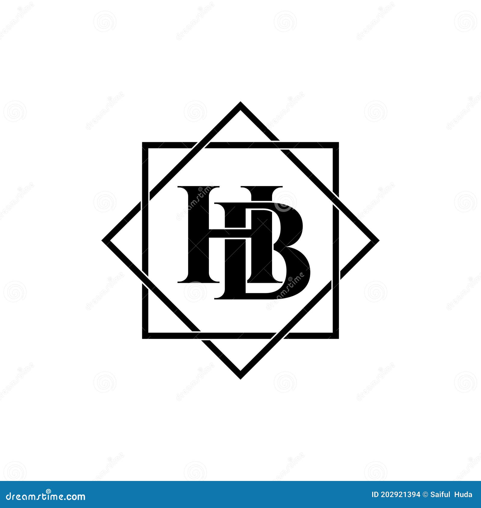 Letter HB Simple Monogram Logo Icon Design. Stock Vector - Illustration ...