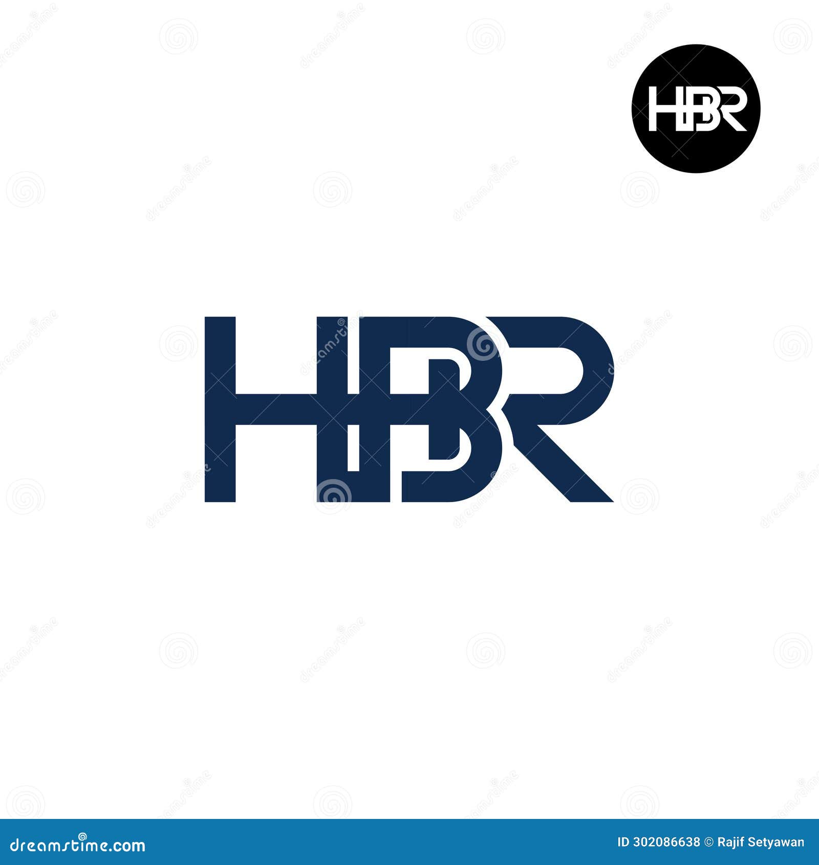 Letter HBR Monogram Logo Design Stock Vector - Illustration of letters ...