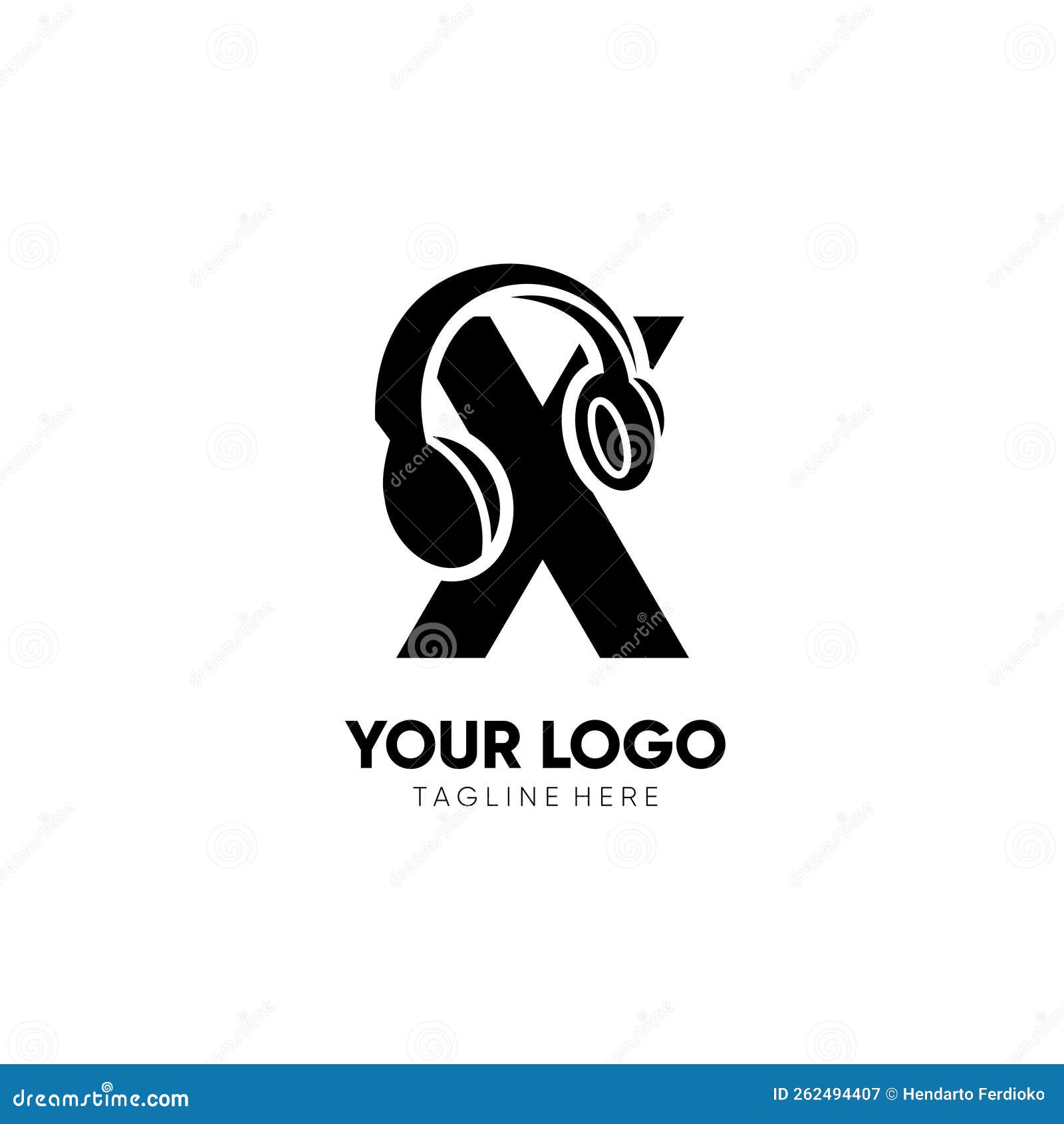 Letter X Headphone Logo Design Vector Icon Graphic Illustration Emblem ...