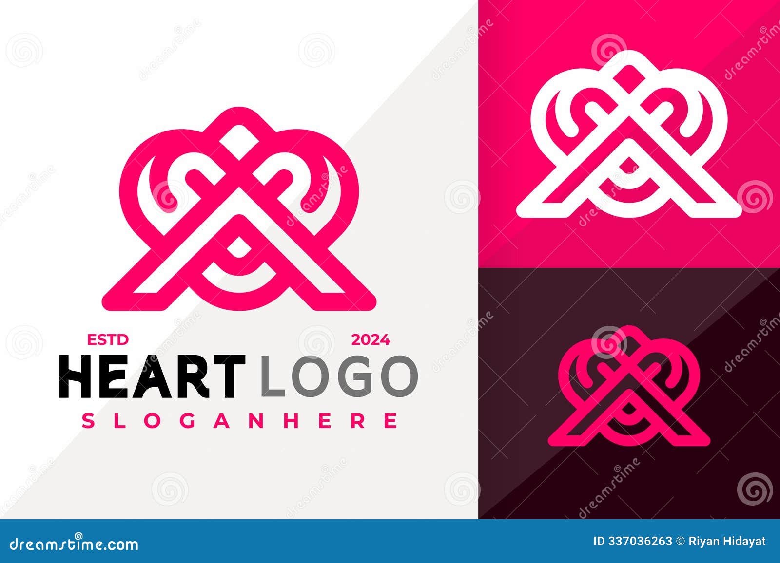 Letter a Heart Logo Icon Vector Design. Creative Simple Logos Designs ...