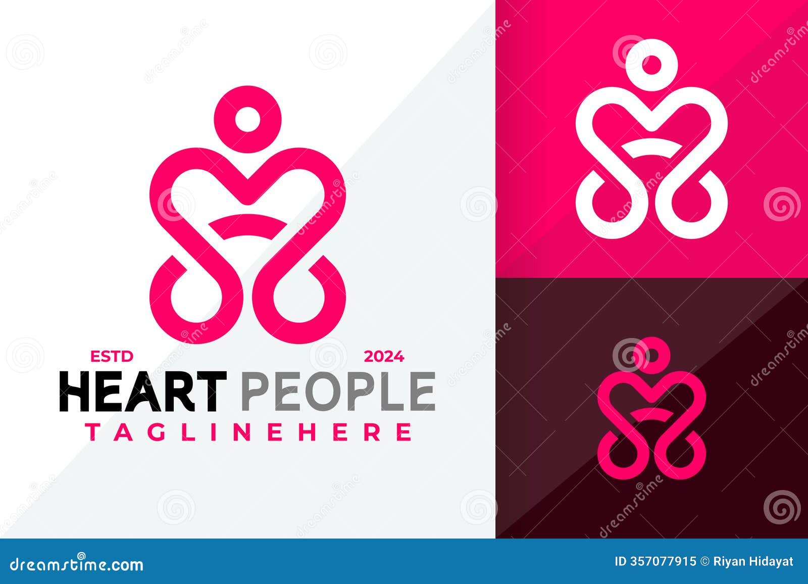 Letter a Heart People Logo Icon Vector Design Illustration Stock ...