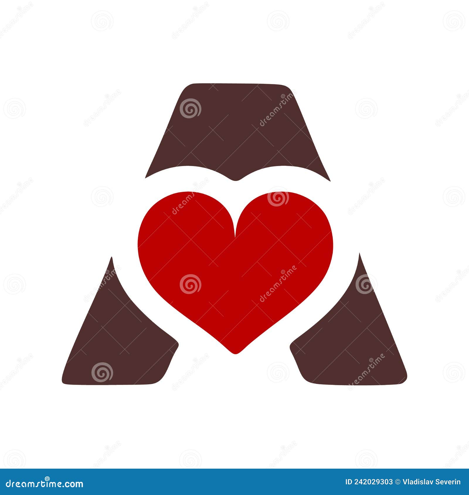 Letter a with heart symbol stock vector. Illustration of romantic ...