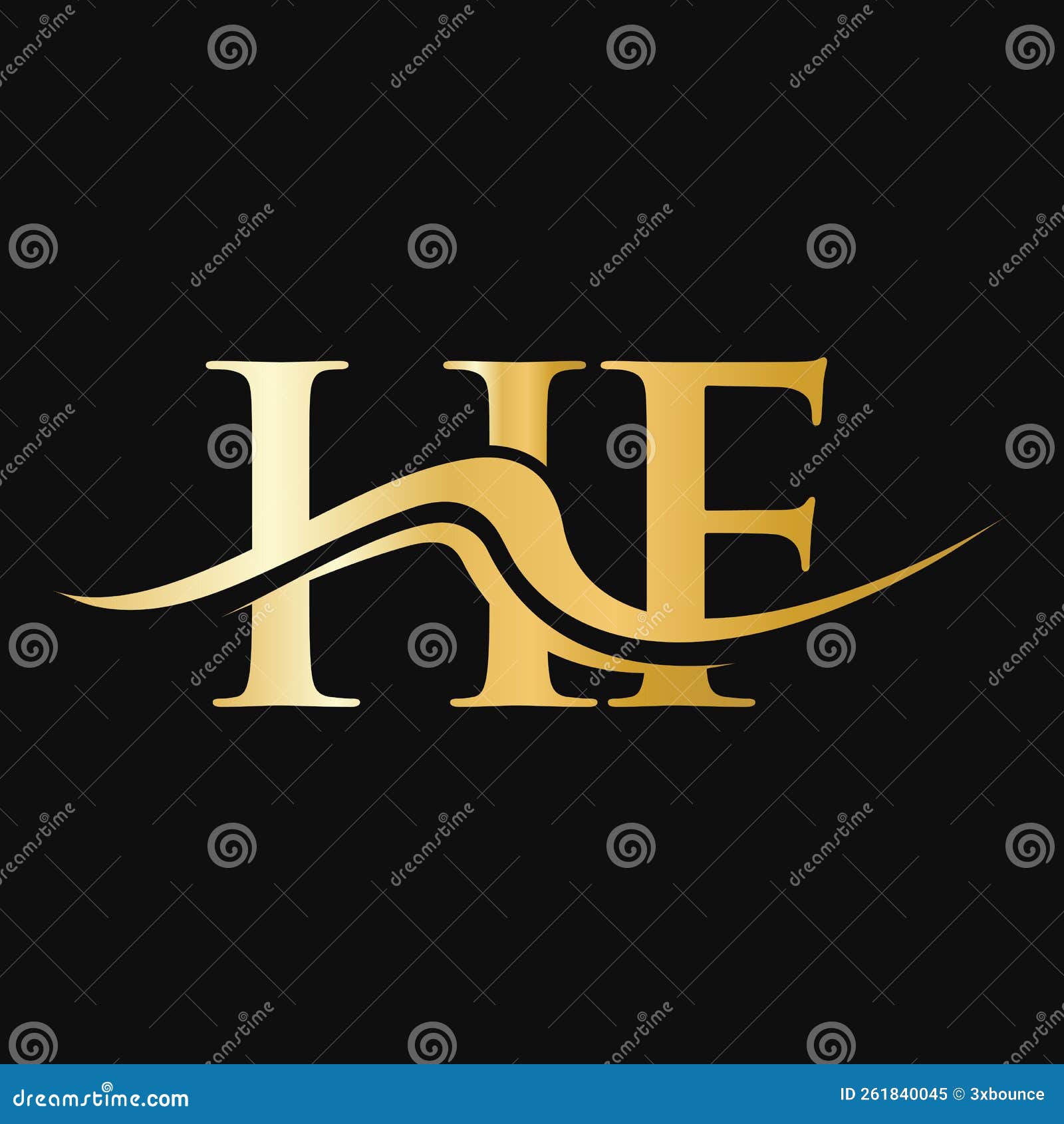 Letter HF Logo Design. Initial HF Logotype Template for Business and ...
