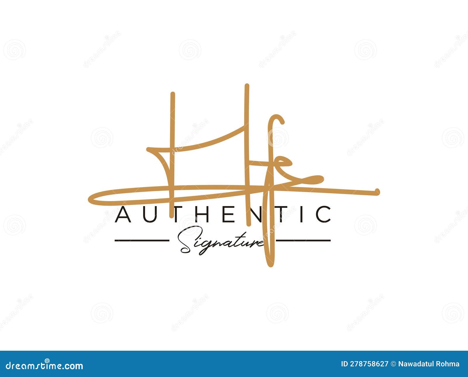 Letter HF Signature Logo Template Vector Stock Vector - Illustration of ...