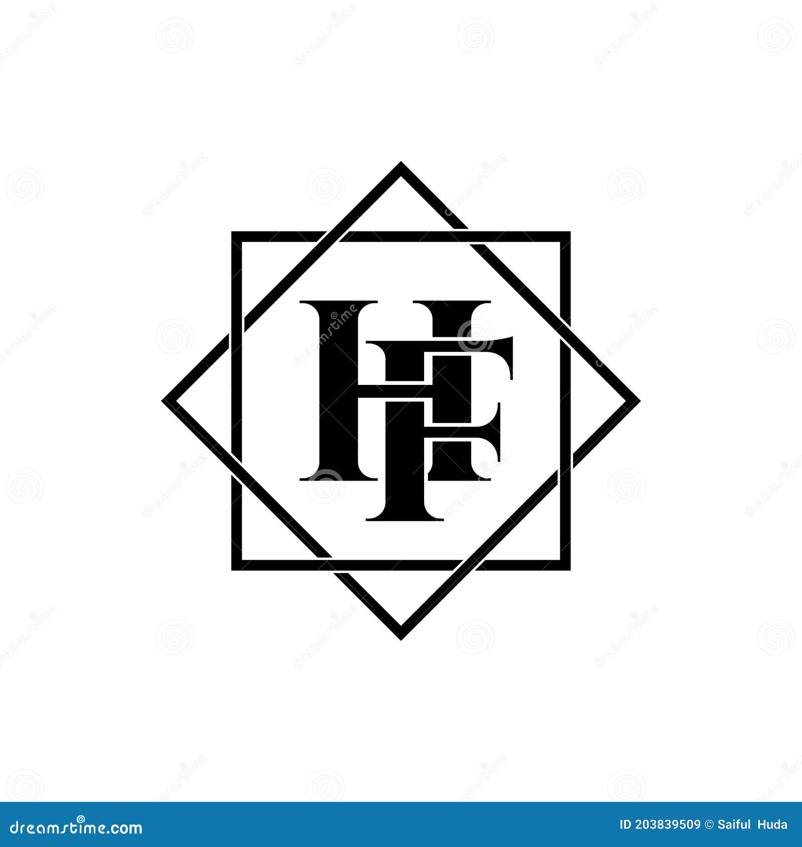 Letter HF Simple Monogram Logo Icon Design. Stock Vector - Illustration ...