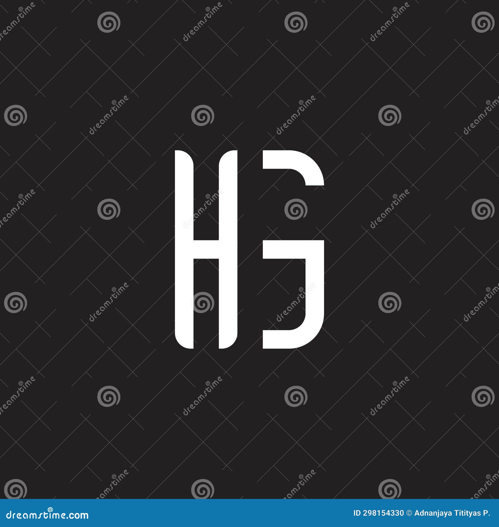 Letter Hg Simple Stripes Geometric Logo Vector Stock Vector ...